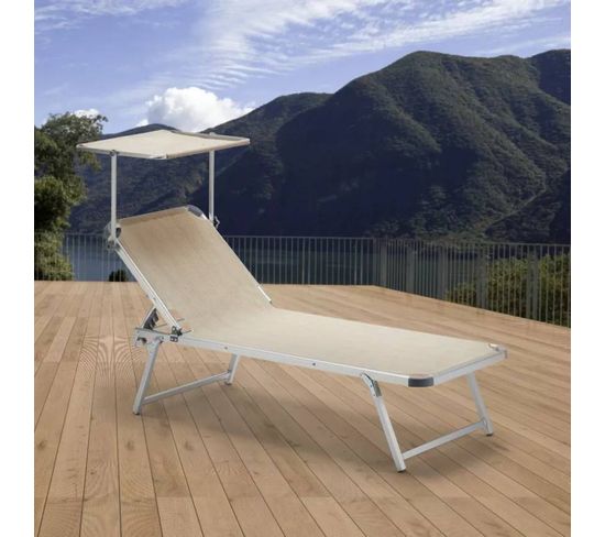 Lot De 20 Transat De Plage Bain De Soleil Avec Pare-soleil Catcool ...