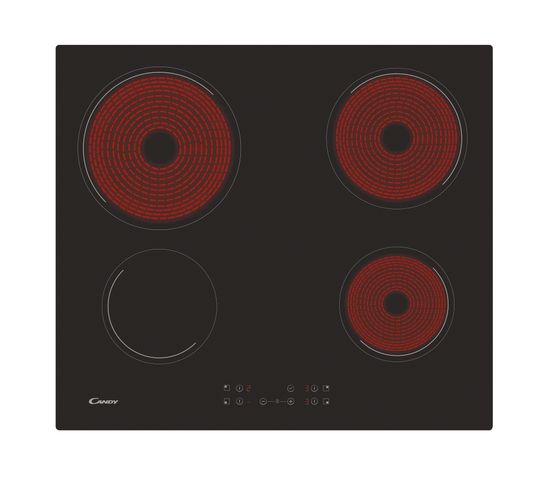 Table vitrocéramique CANDY CC64CH 4 foyers Noir - Plaque vitrocéramique BUT