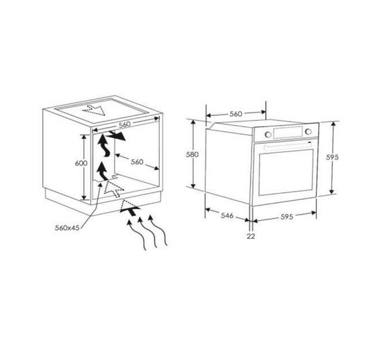 Four encastrable convection naturelle 70l Émail Lisse - Fidcx100 - Four BUT