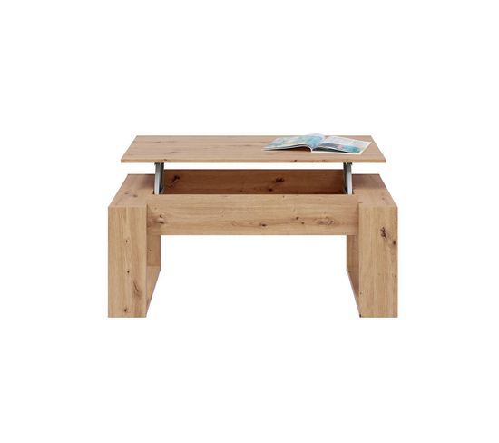 Table basse avec plateau relevable NOVA imitation chêne - Table basse BUT