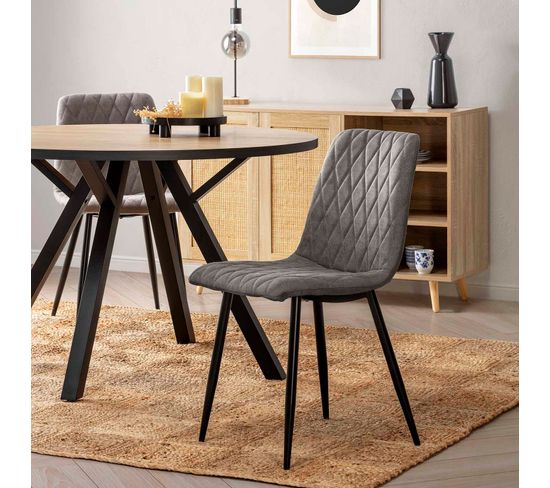 Pack 4 Chaises Abril Recouvertes De Tissu Gris - Chaise BUT