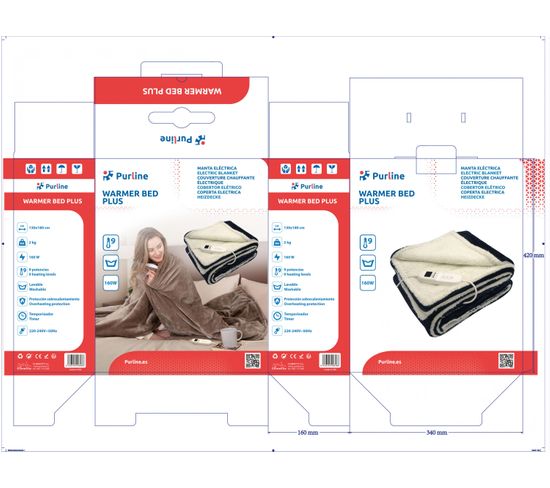 Chauffe-lit Électrique 160w Effet Peau De Mouton Vert Et Beige ...