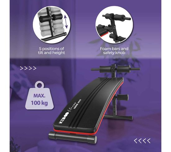 Banc De Musculation Abdo Série Fitness 300 Et 5 Positions 145x47x70 Cm ...