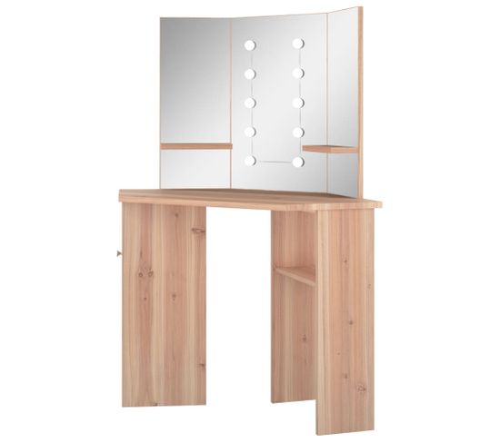 Coiffeuse D'angle Avec LED Chêne 111x54x141,5 Cm - Coiffeuse BUT