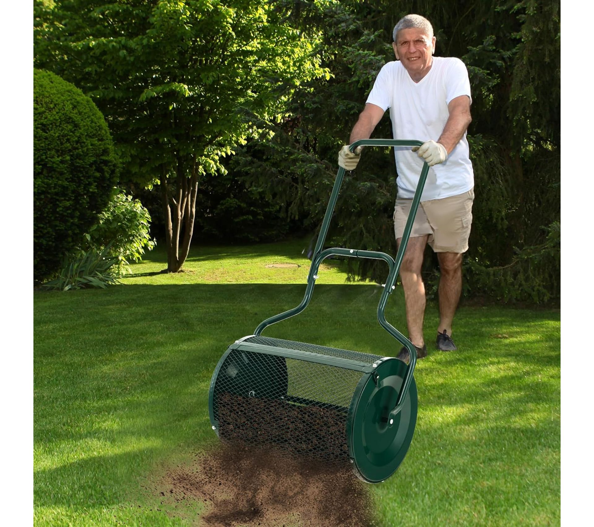Épandeur à Compost De 60 Cm Rouleau En Treillis Métallique, Épandeur De ...