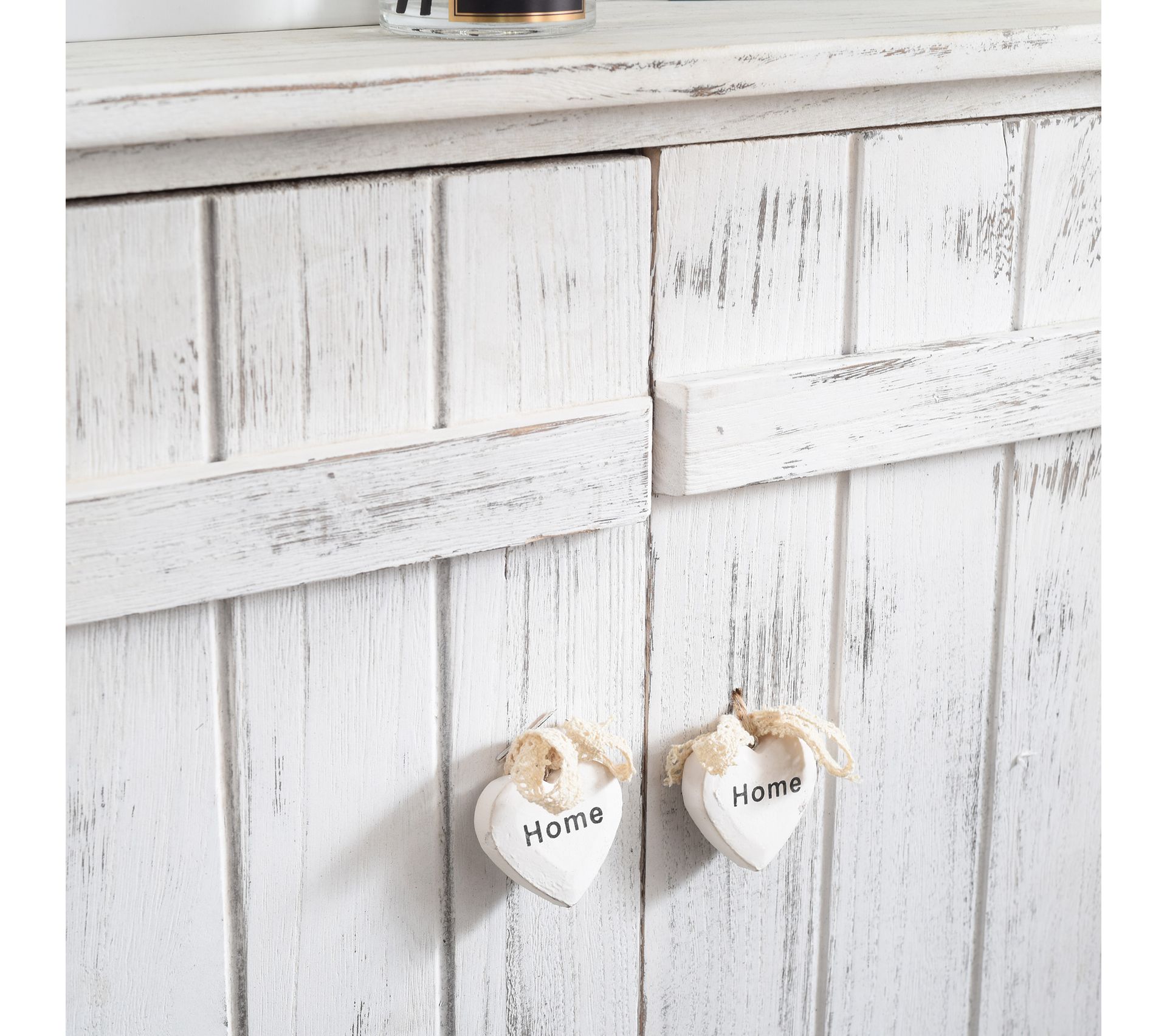 Buffet 2 Ports Bois Blanc Shabby 70x51x30 - Buffet BUT