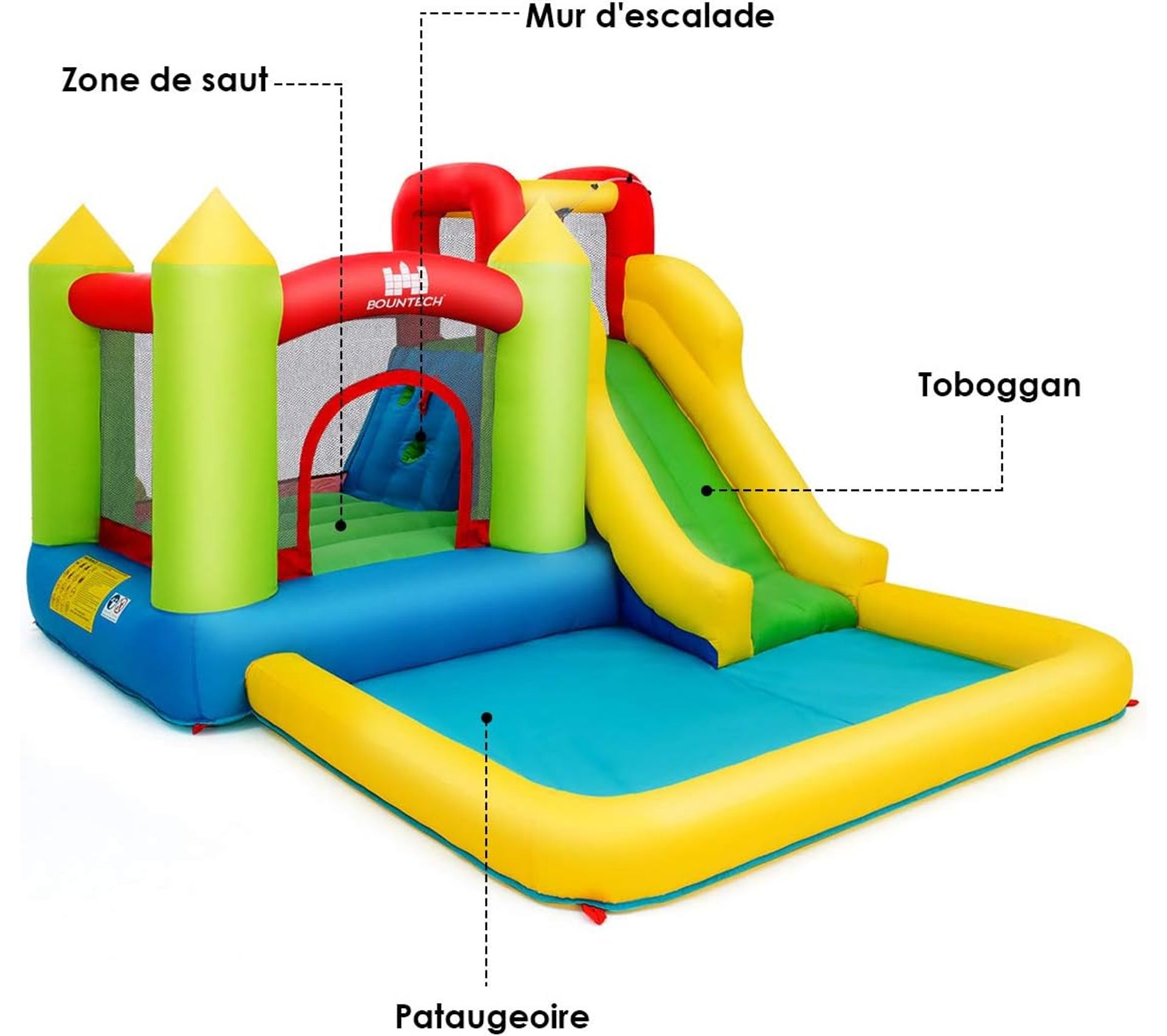 Château Gonflable Pour 3 Enfants 3-10 Ans Avec Aires De Jeux Multiples ...