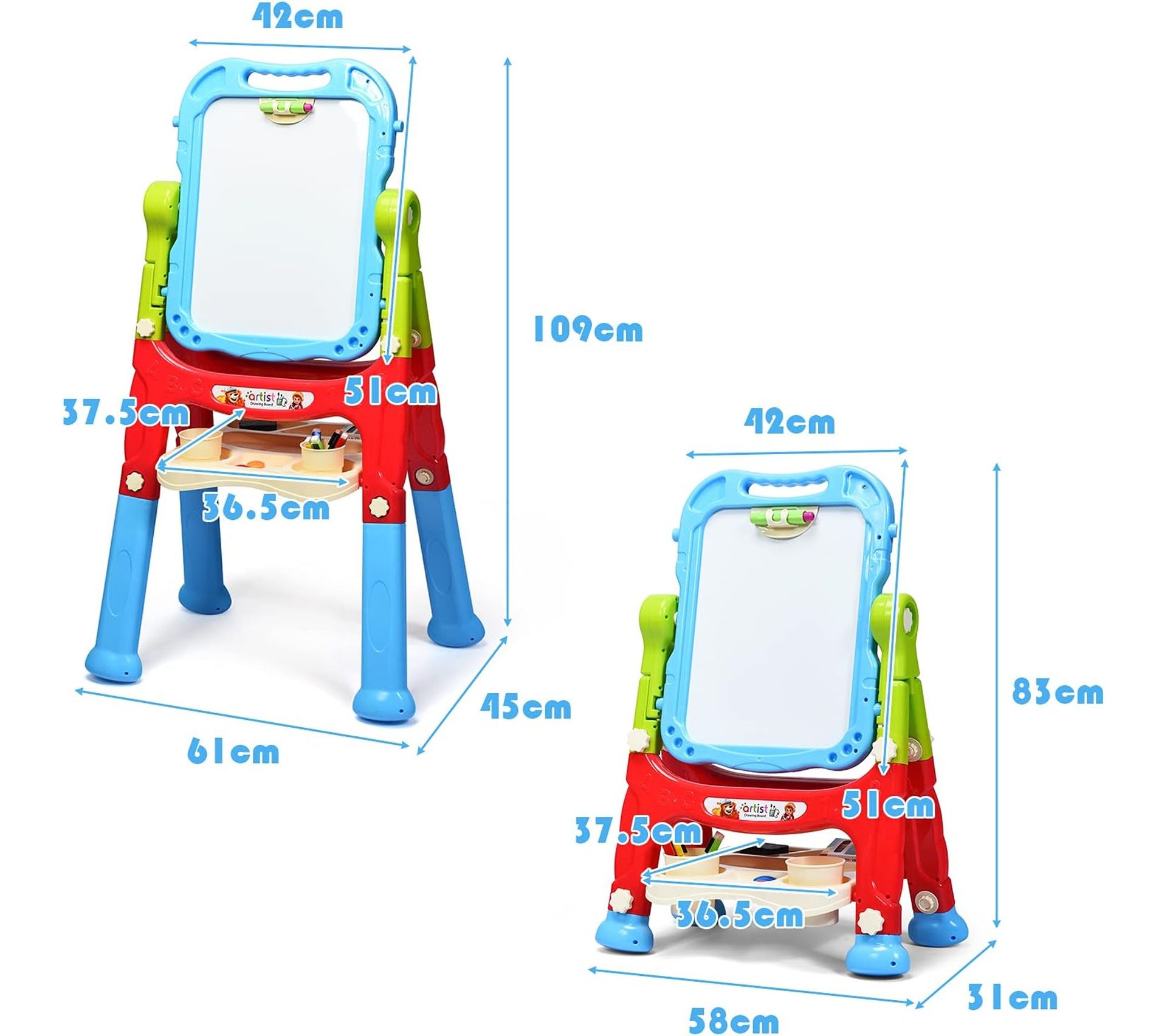 Tableau Enfant Chevalet 2 Face: Tableau Blanc Et Tableau à Craie Pour ...