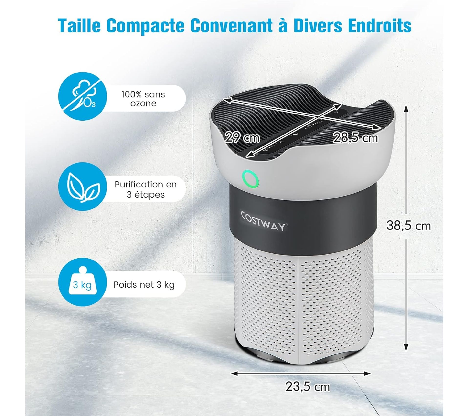 Purificateur D'air Avec Filtre Hepa H13 Pour Bureau Domicile Jusqu'à ...