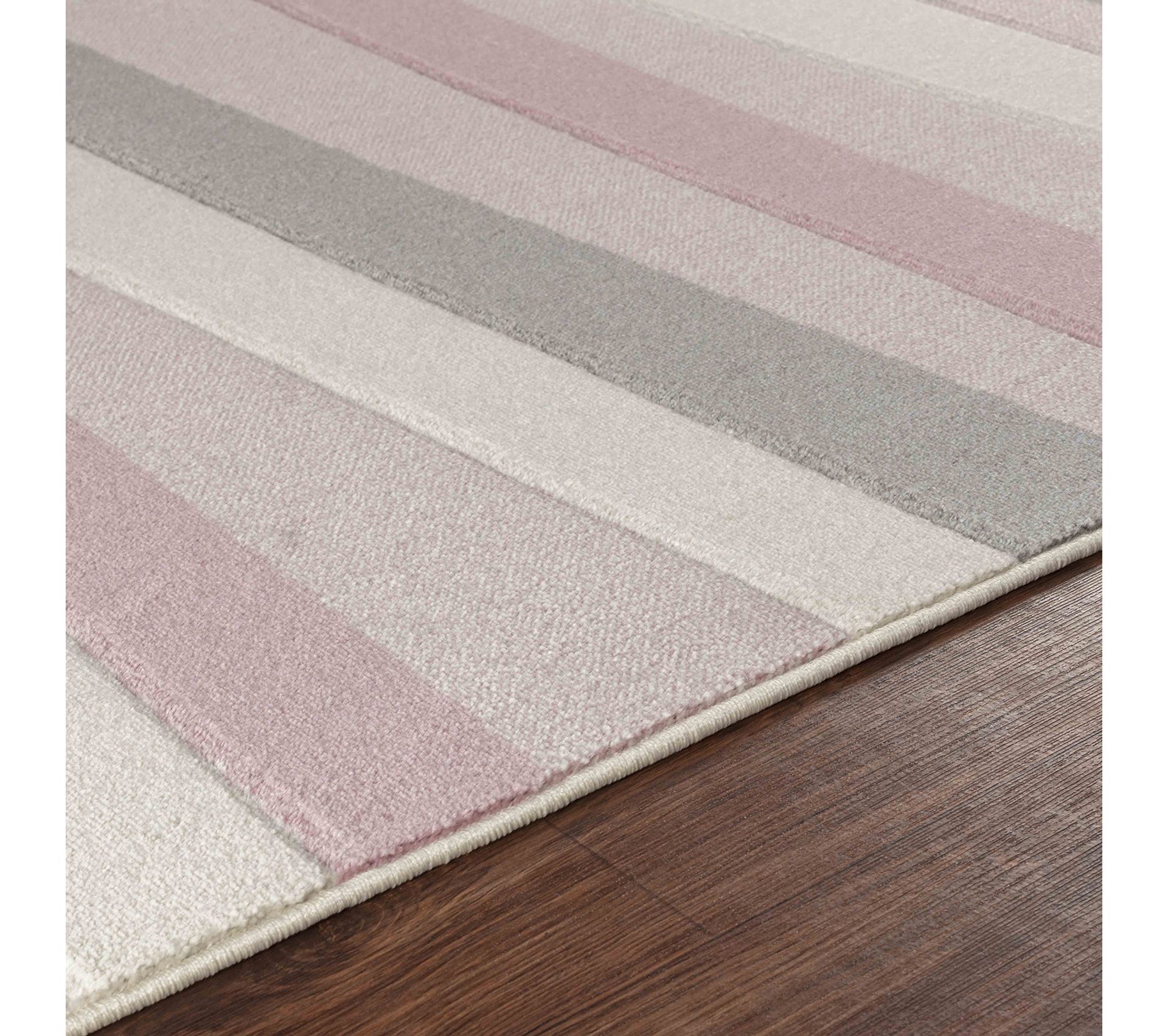 Tapis Enfant - Pastel Motif Rayé - Rose Et Blanc - 160x213cm - Tapis ...