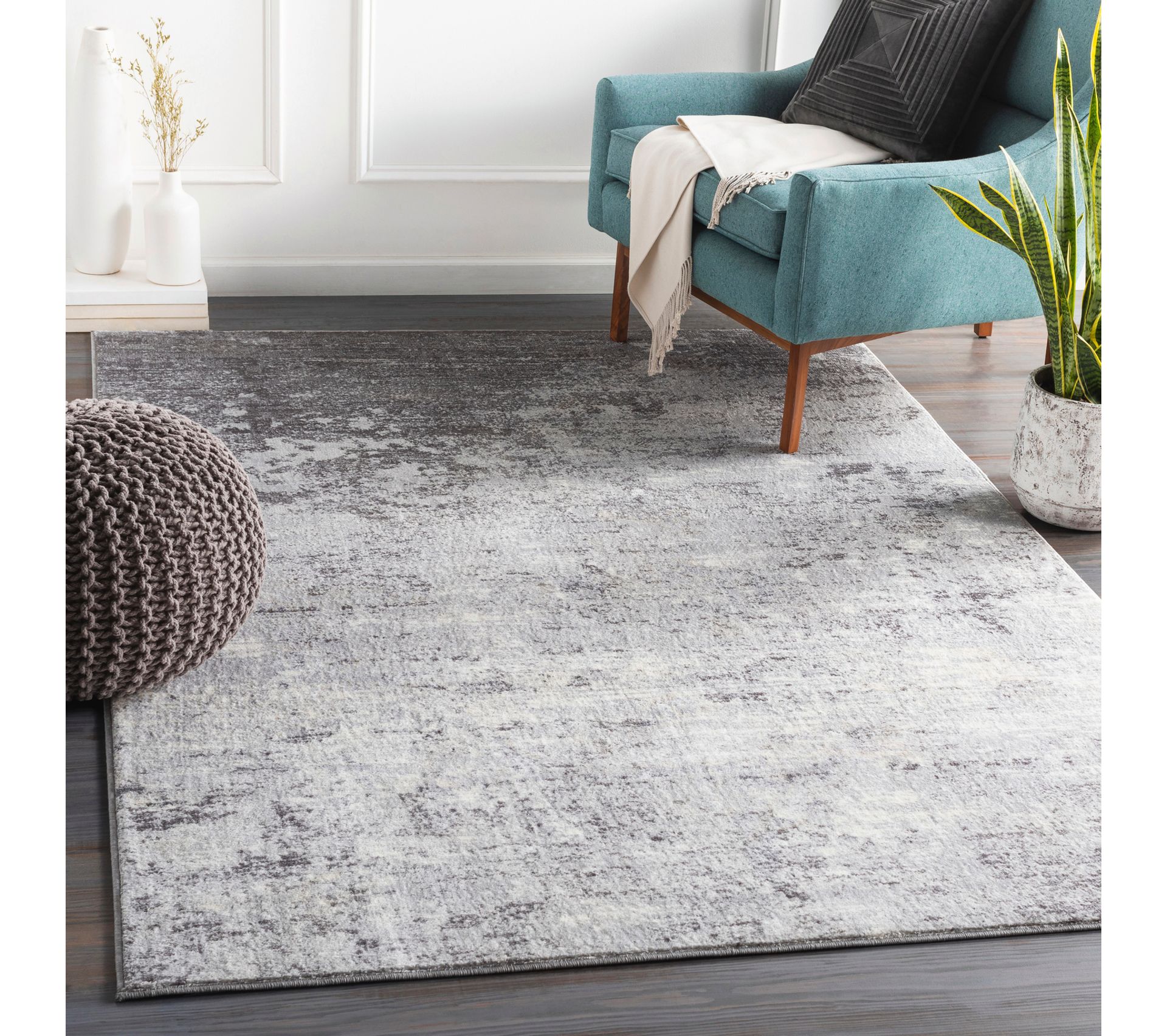 Tapis De Salon - Abstrait Moderne - Fiona - 120 X 170 Cm - Anthracite ...