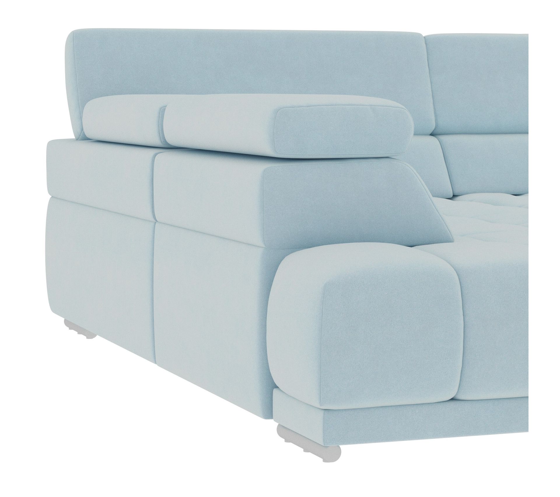 Canapé d'angle gauche relax pack full option OCEAN tissu Salsa sky ...