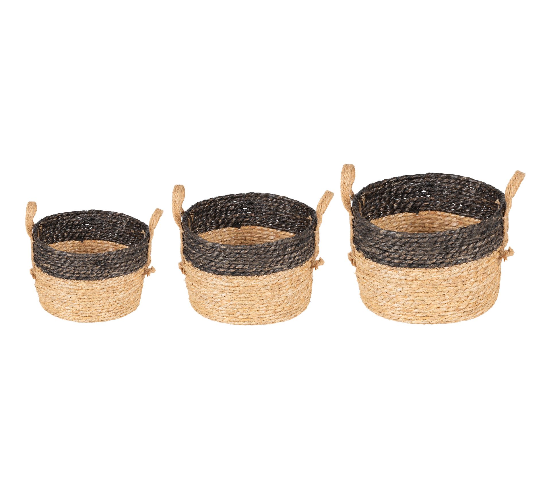 Set de 3 paniers RAKSHA Naturel / Noir - Panier BUT