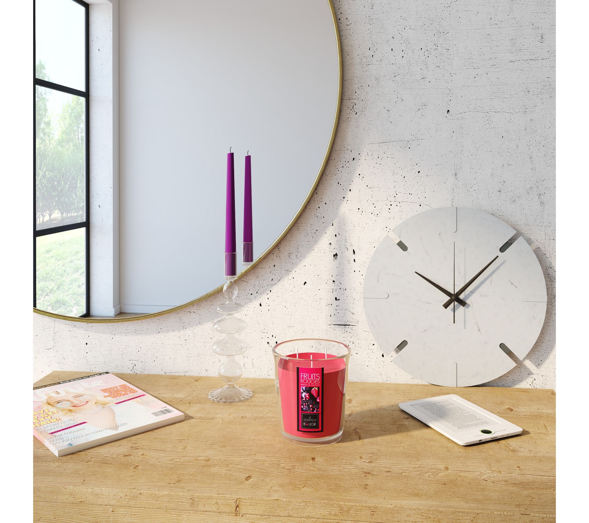 Horloge effet marbre Ø 35 cm URIAH Blanc - Horloge - Pendule BUT