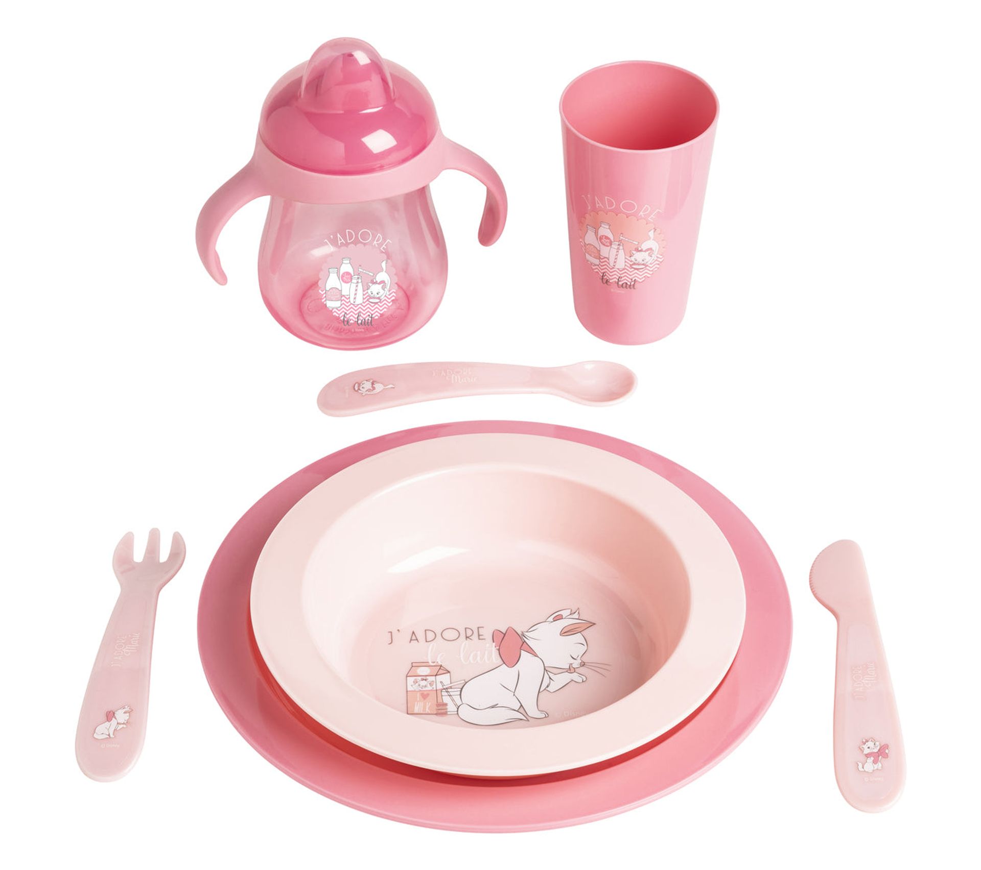 Lots De 3 Couverts Bébé En Plastique Aristochats Marie - Toute l'offre ...