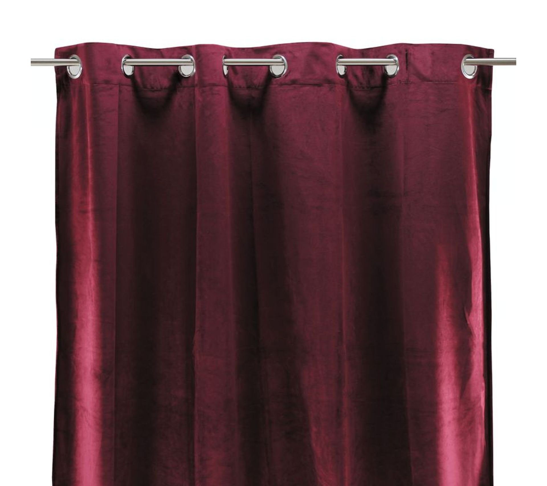 Rideau Toucher Velours Rouge Bourgogne 140x250 - Velours - Rideau BUT