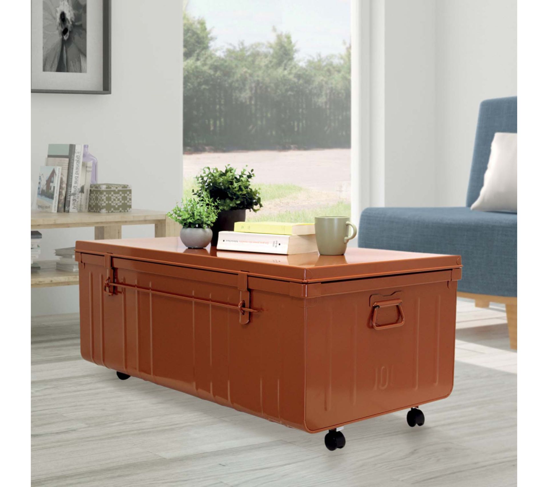 Table Basse Malle En Métal Terracotta - Table basse BUT