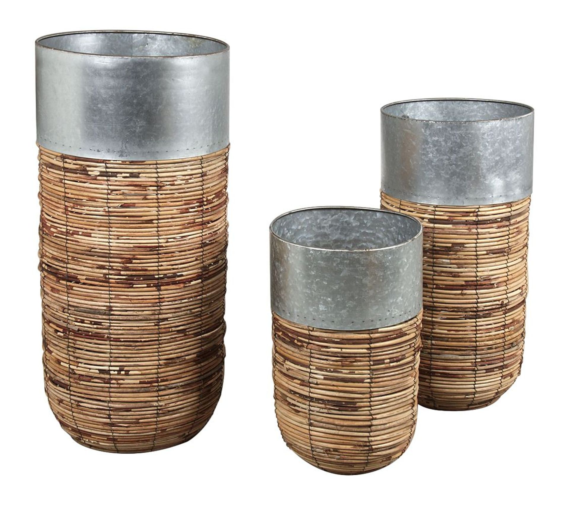 Cache-pots Haut En Rotin Paolo (lot De 3) - Pot de fleurs - Bac ...