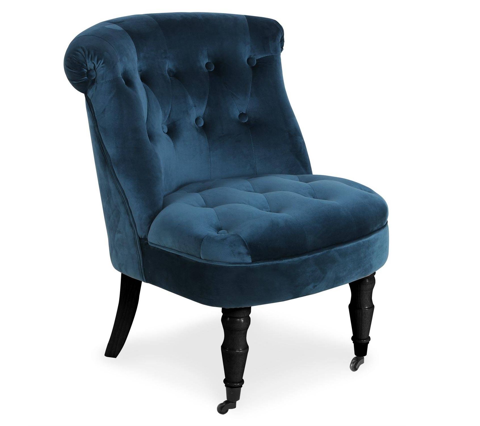Fauteuil Crapaud Prince Velours Bleu - Fauteuil BUT