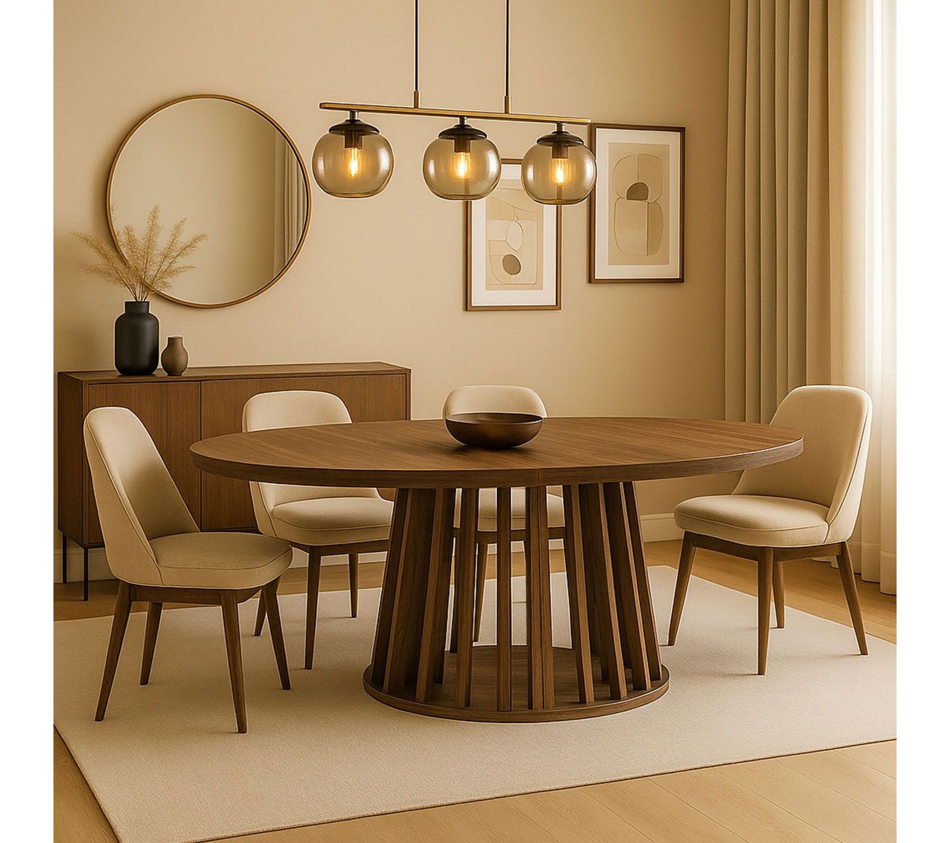 Table Ovale Extensible Eliza Bois Noisette - Table BUT