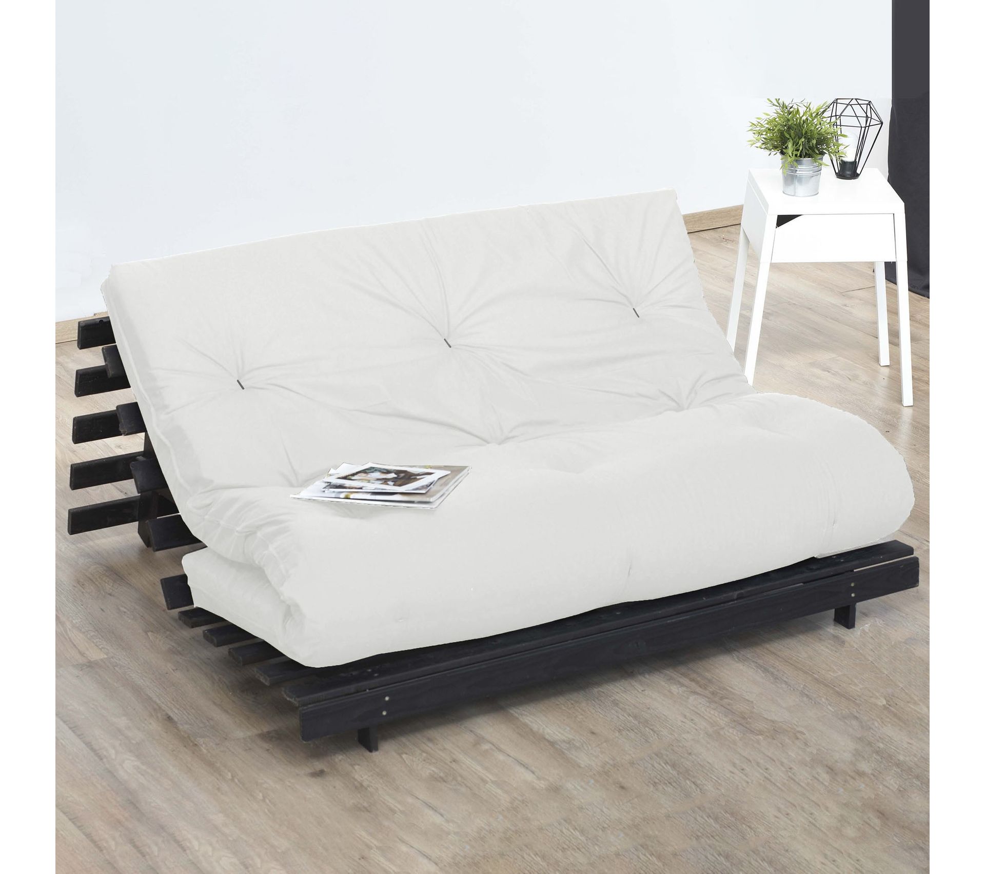 Futon 140 X 190 Cm 100% Coton Ép.13cm - Ecru - Shiva De Dreamea - Futon BUT