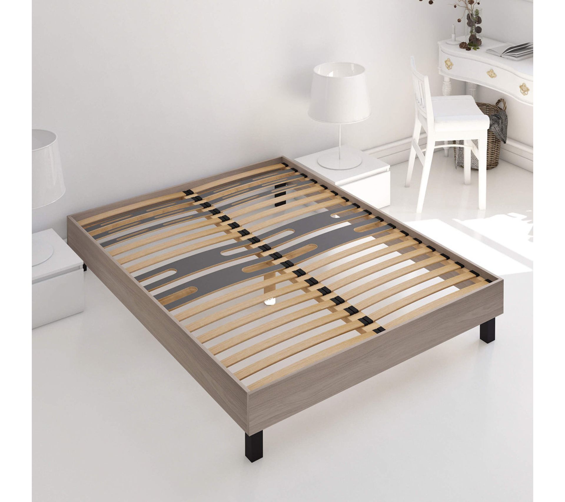 Sommier En Kit 160x200 - Neokit 32 Lattes Bois - Chêne Clair - Soutien ...