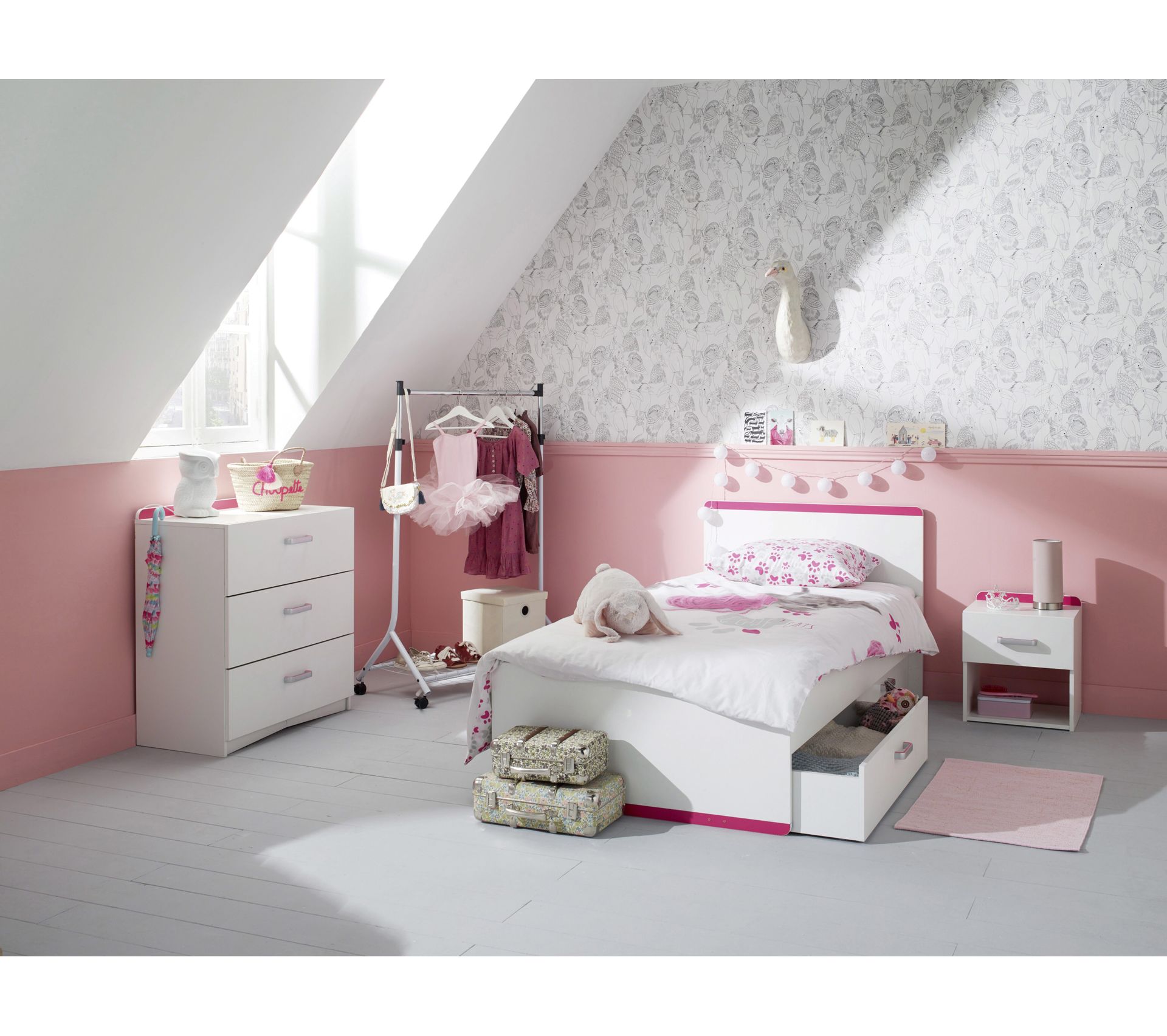 Chevet Enfant Moderne Blanc Riga - Table de chevet enfant BUT