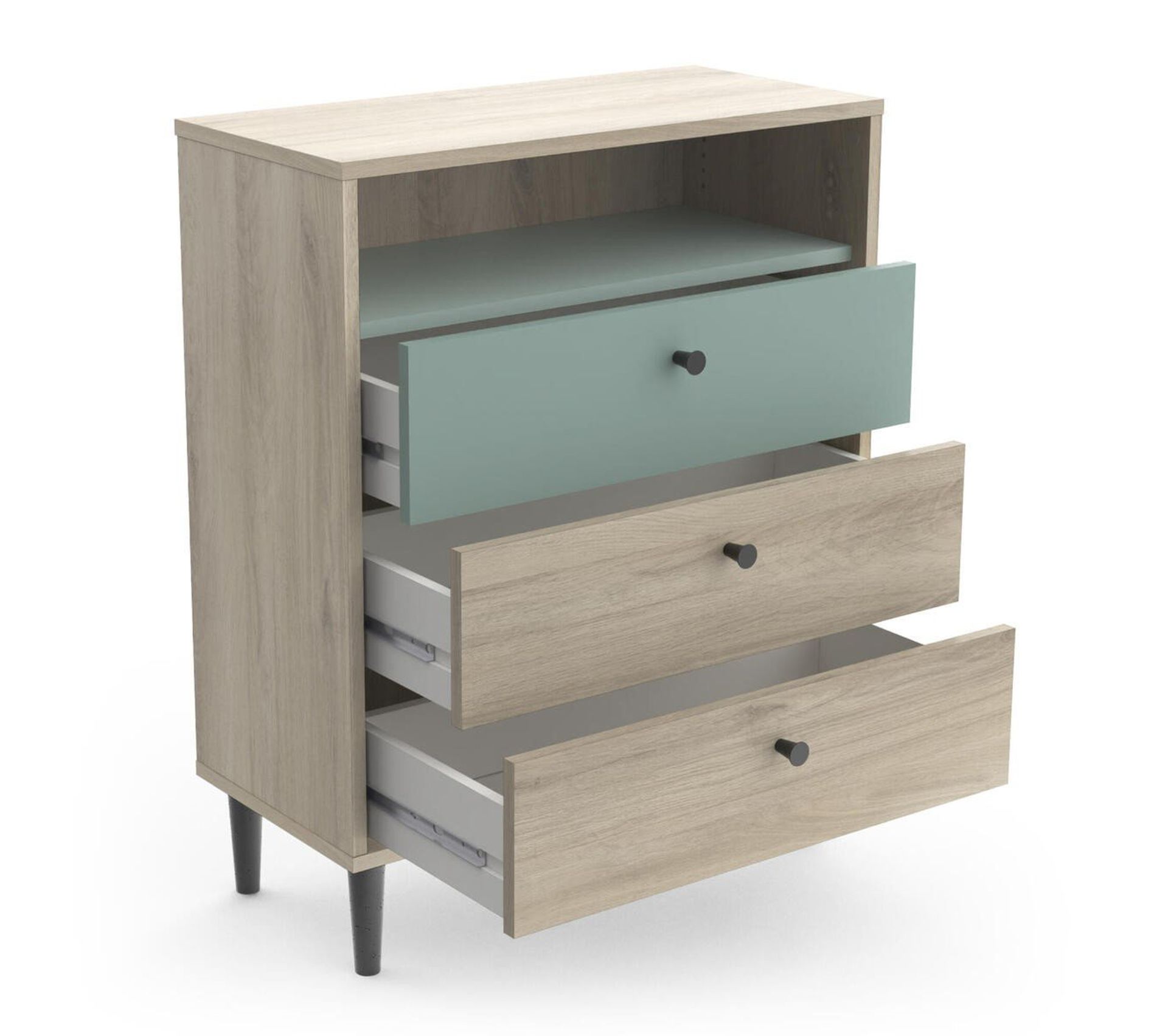 Commode 3 Tiroirs Et 1 Niche L61cm Arty - Fabrication Française ...