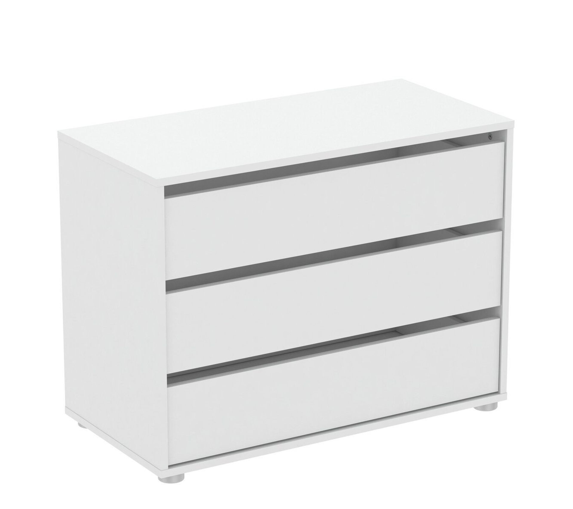 Commode 3 Tiroirs Blanche L80 cm - Blokty - Commode - Chiffonnier BUT