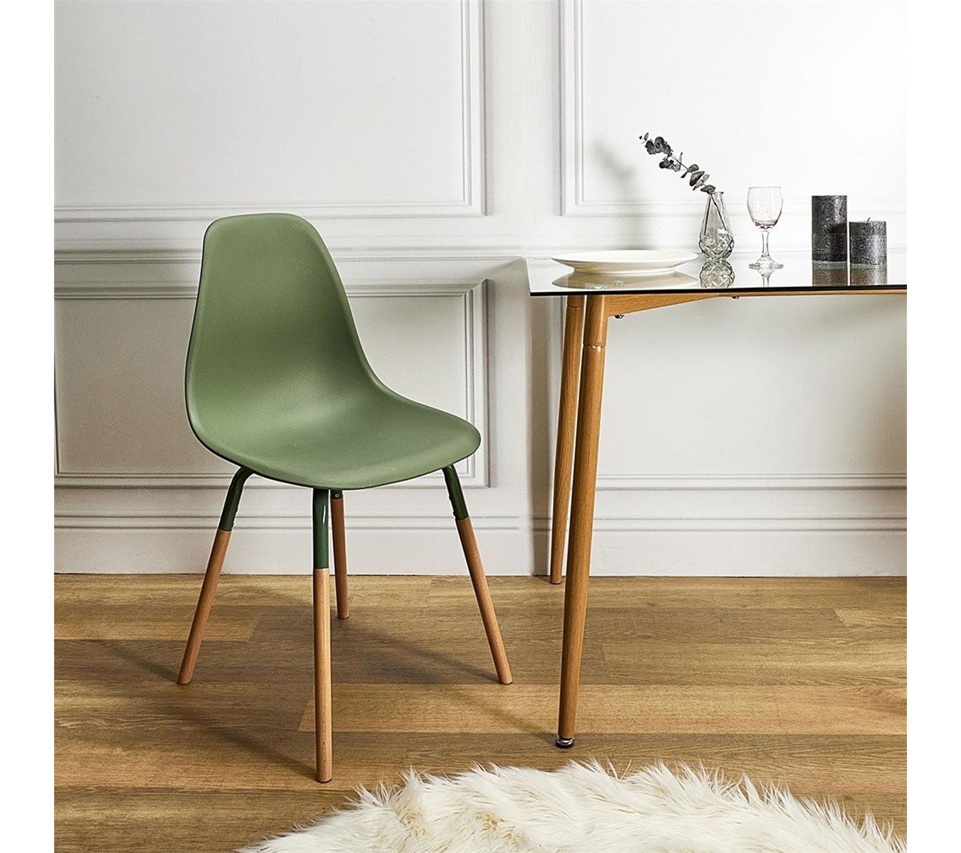 Chaise Scandinave Phenix Vert - Chaise BUT