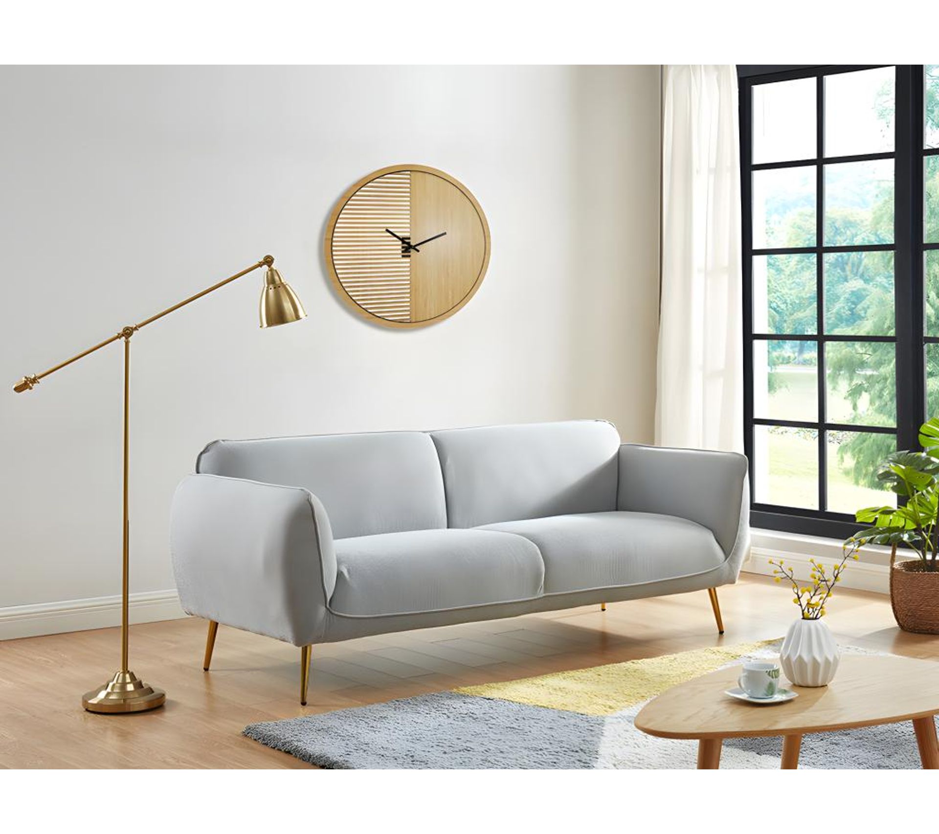 Horloge Murale Contemporaine Bossifa - D. 40 Cm - Coloris Naturel ...