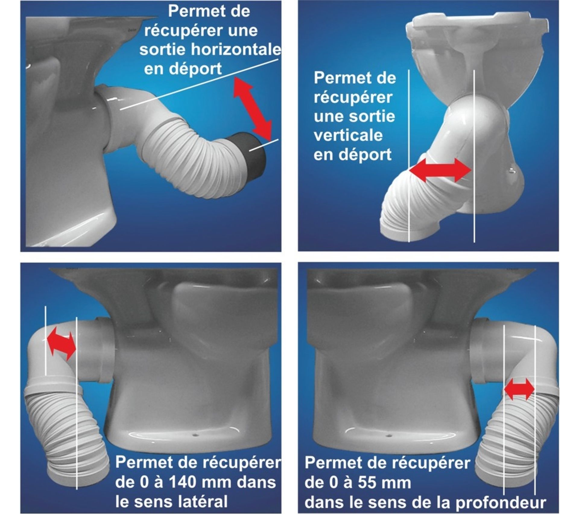 Pipe Wc Coudée Extensible 190 à 390mm ''magic Pipe'' D.93/100 ...