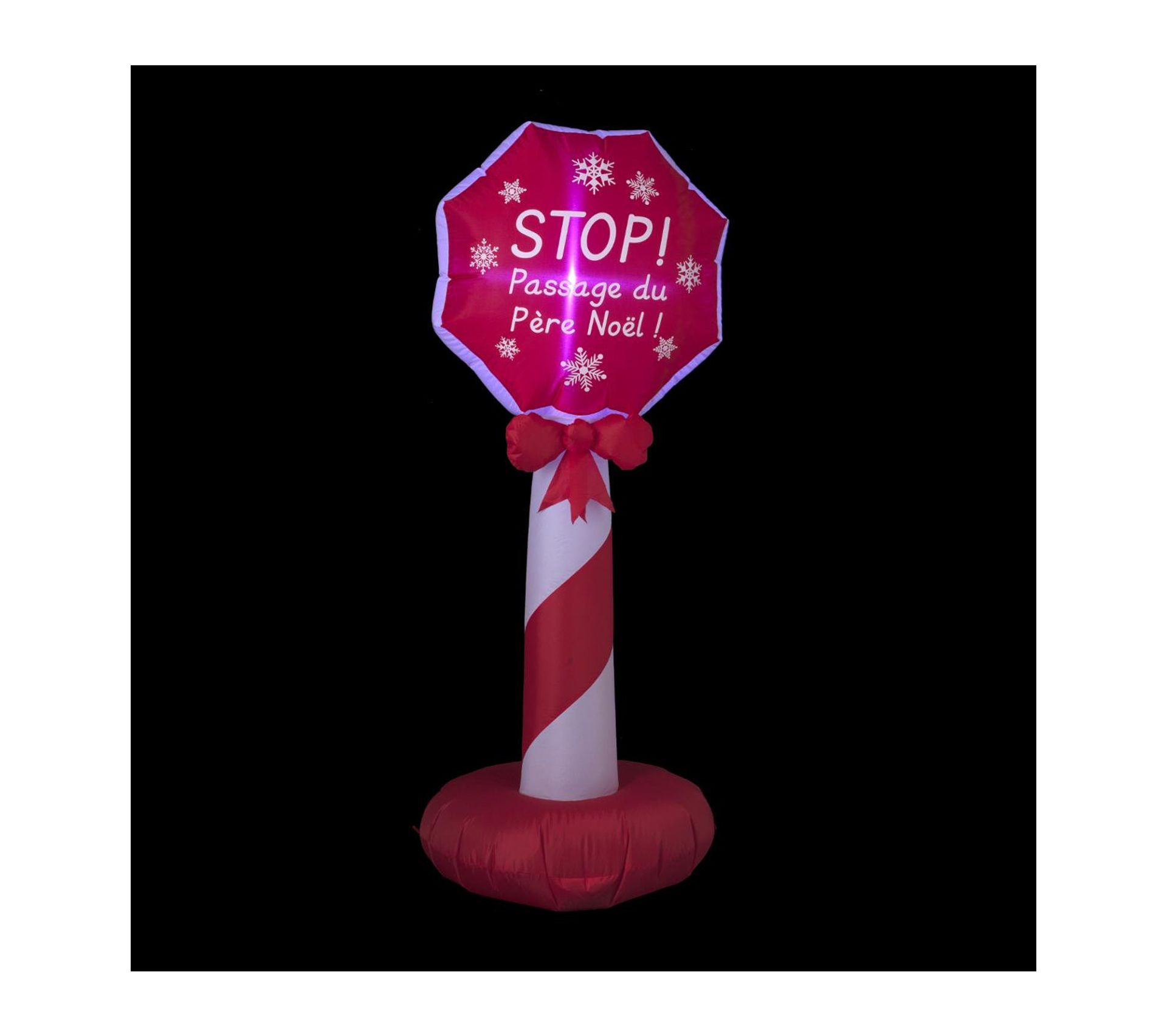 Automate De Noël Gonflable Pancarte Stop Arrêt Du Père Noël H152 Cm ...