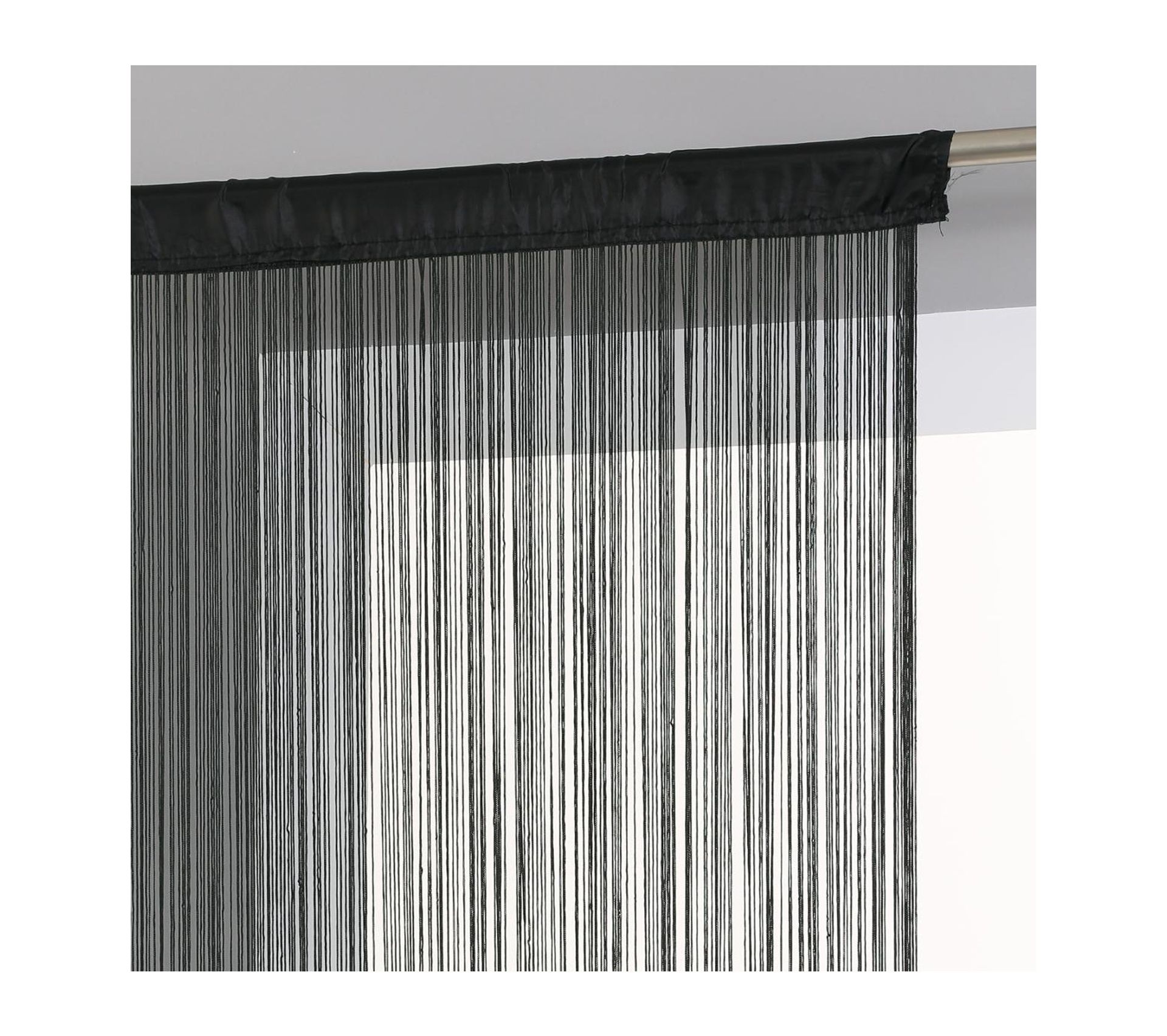 Rideau De Fils Unis Et Colorés - 120 X 240 Cm - Noir - Rideau BUT