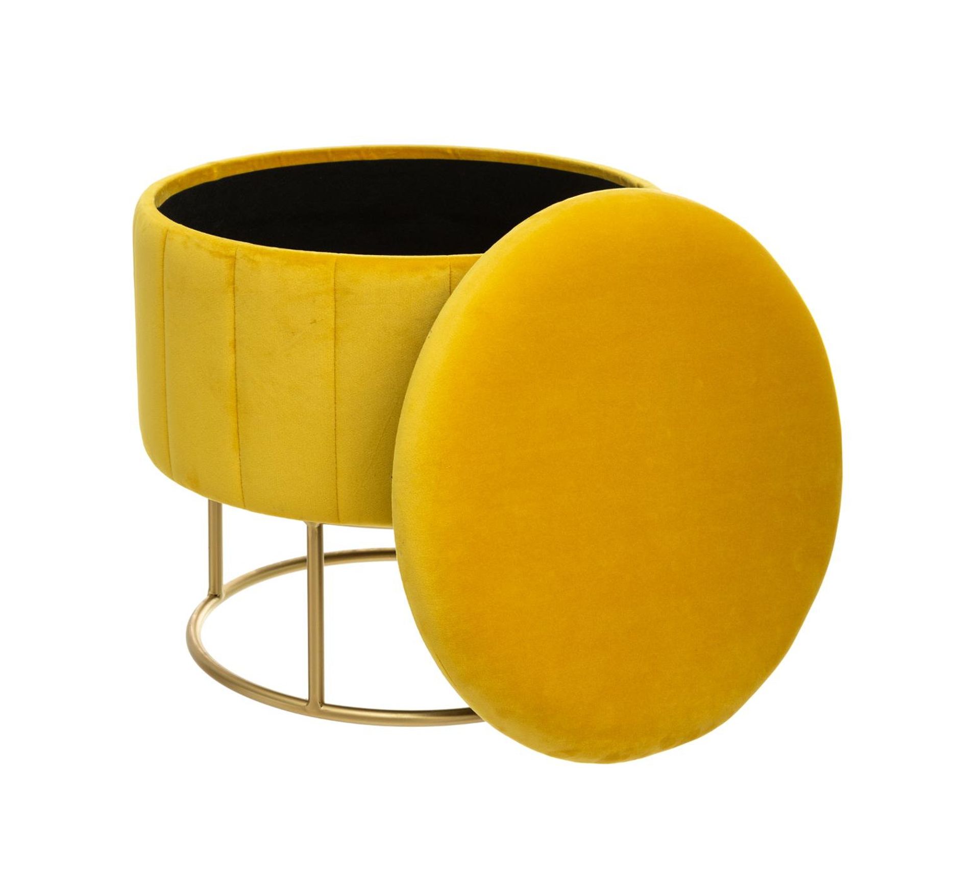 Pouf Design Velours Chic Pumpkin - H. 40 Cm - Jaune Moutarde - Pouf ...