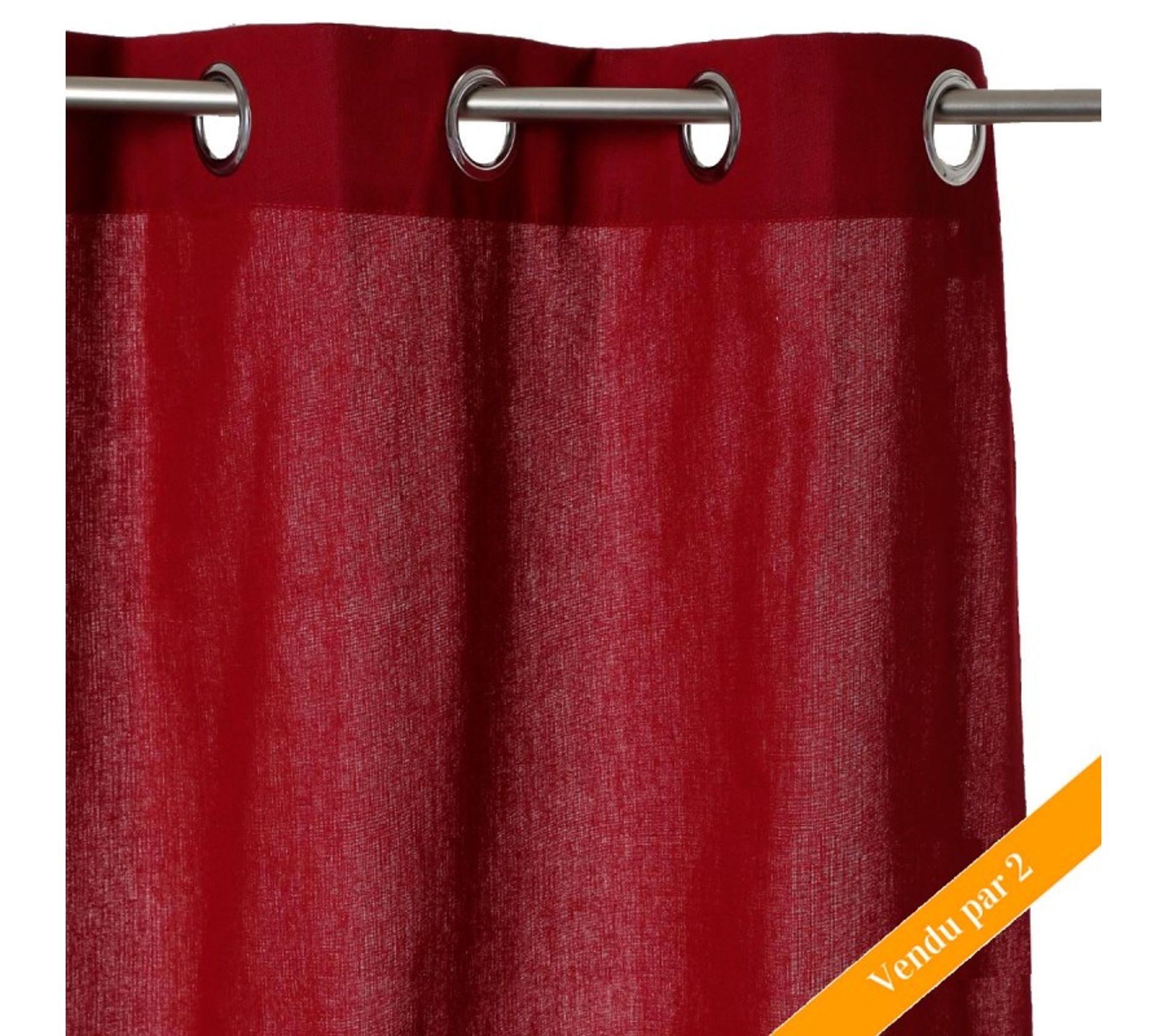Lot De 2 Rideaux 140x260 cm Rouge - Rideau BUT