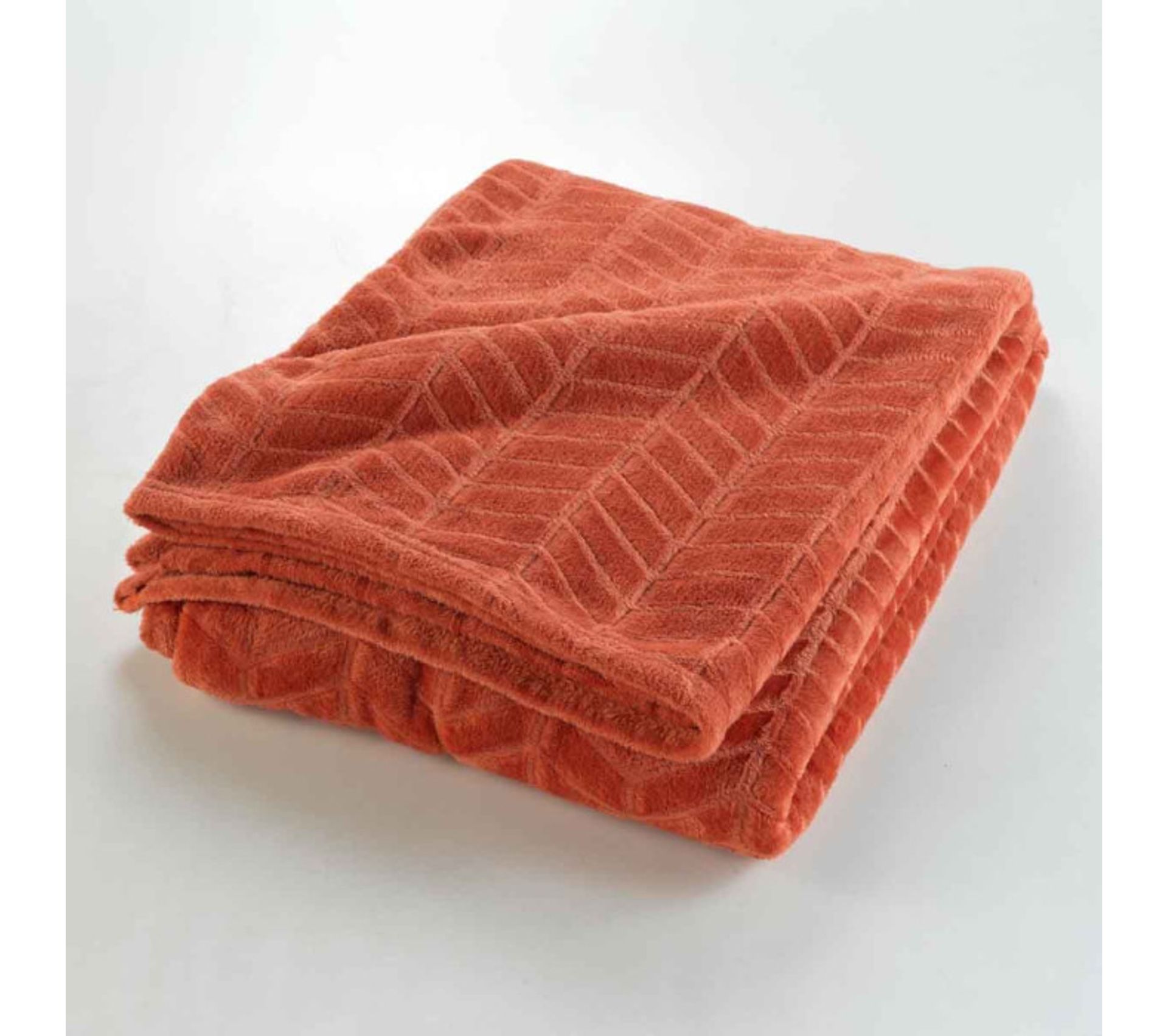 Plaid Flanelle Uni "arya" 180x220cm Terracotta - Plaid BUT