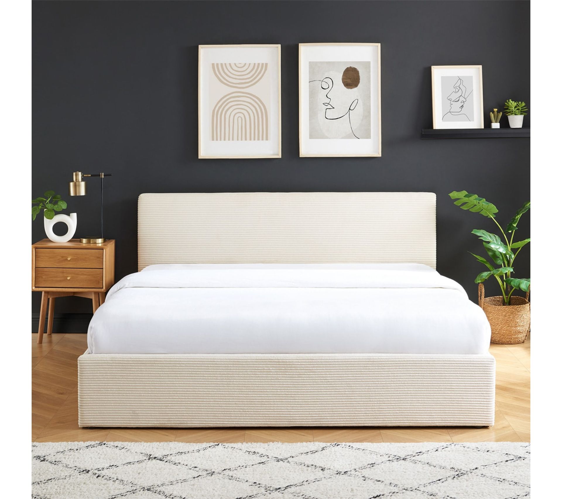 Lit Coffre 180x200 En Velours C tel Beige Avec T te De Lit Et Sommier Lit Coffre 180x200 En Velours C tel Beige Avec T te De Lit Et Sommier