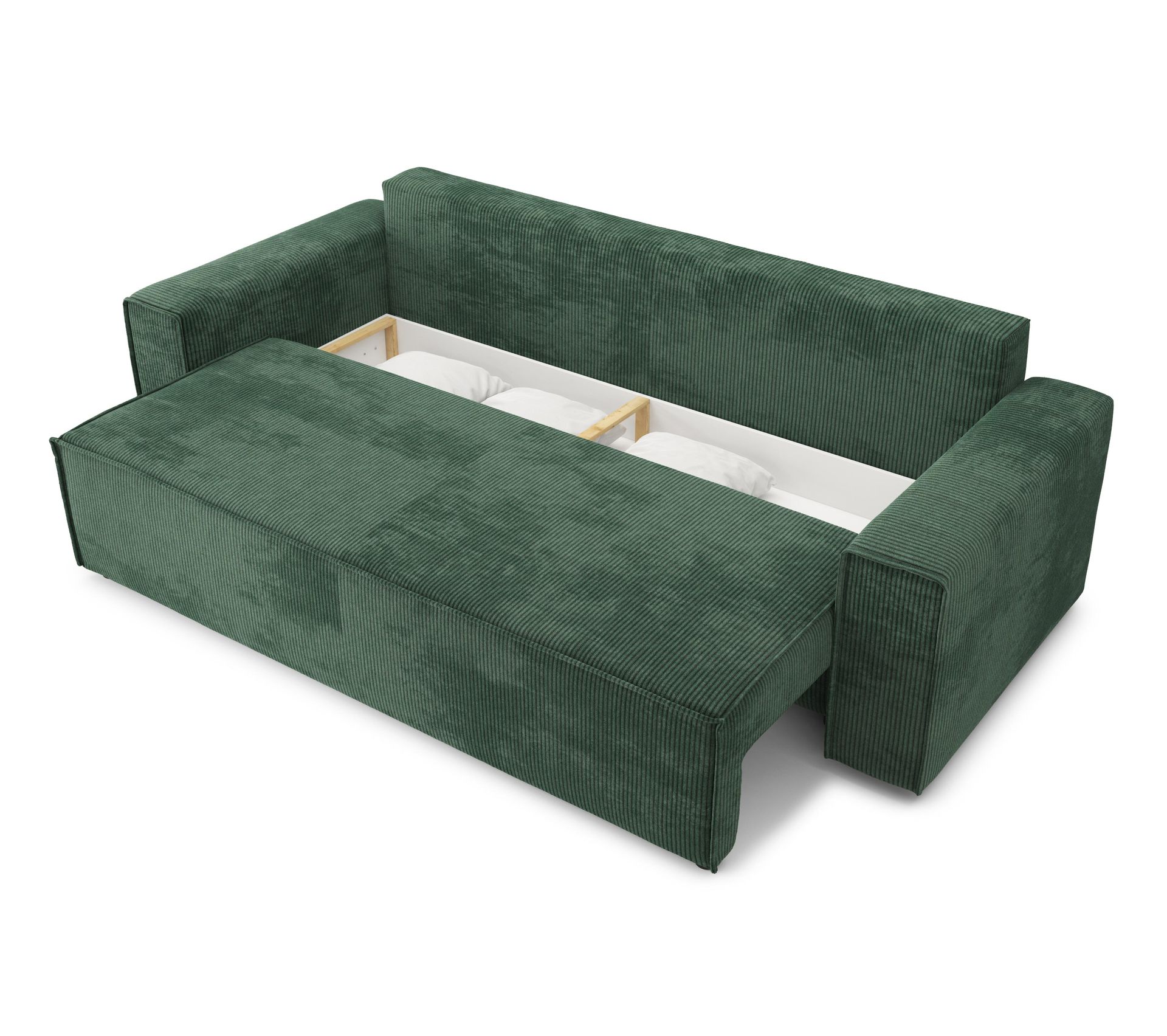 Canapé Droit Mirage Convertible Velours Côtelé Vert - Canapé BUT