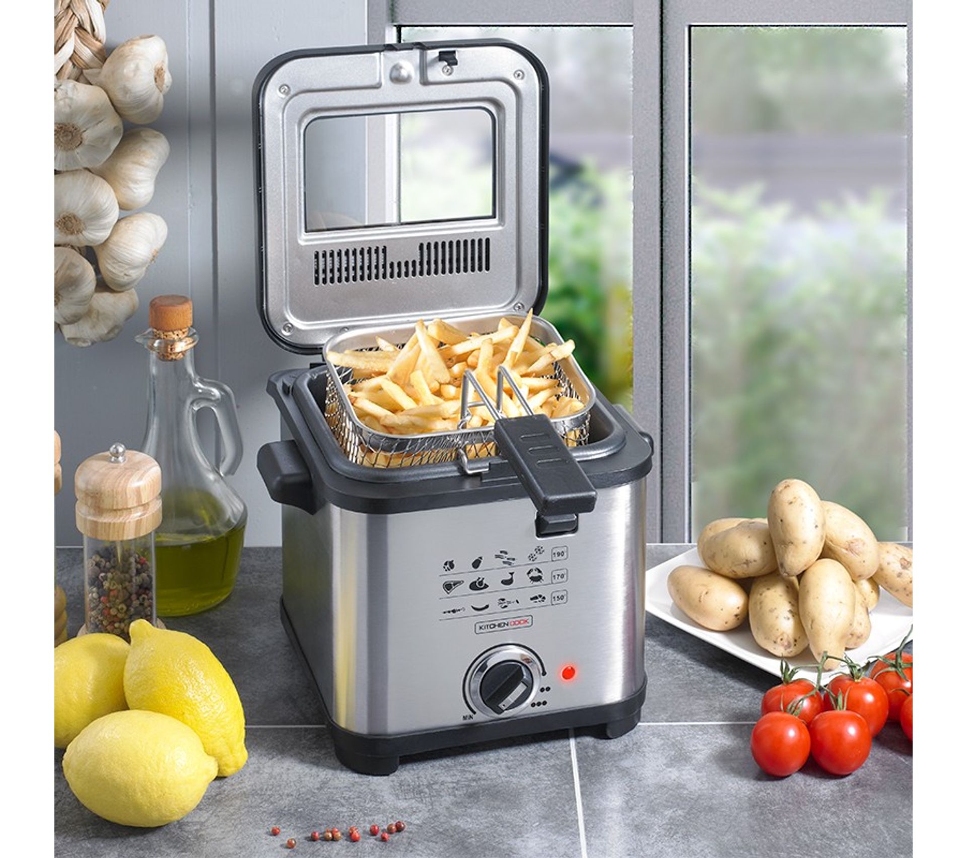 Friteuse Compacte 900w 1.5l En Acier Inoxydable Modèle Fr1010 ...