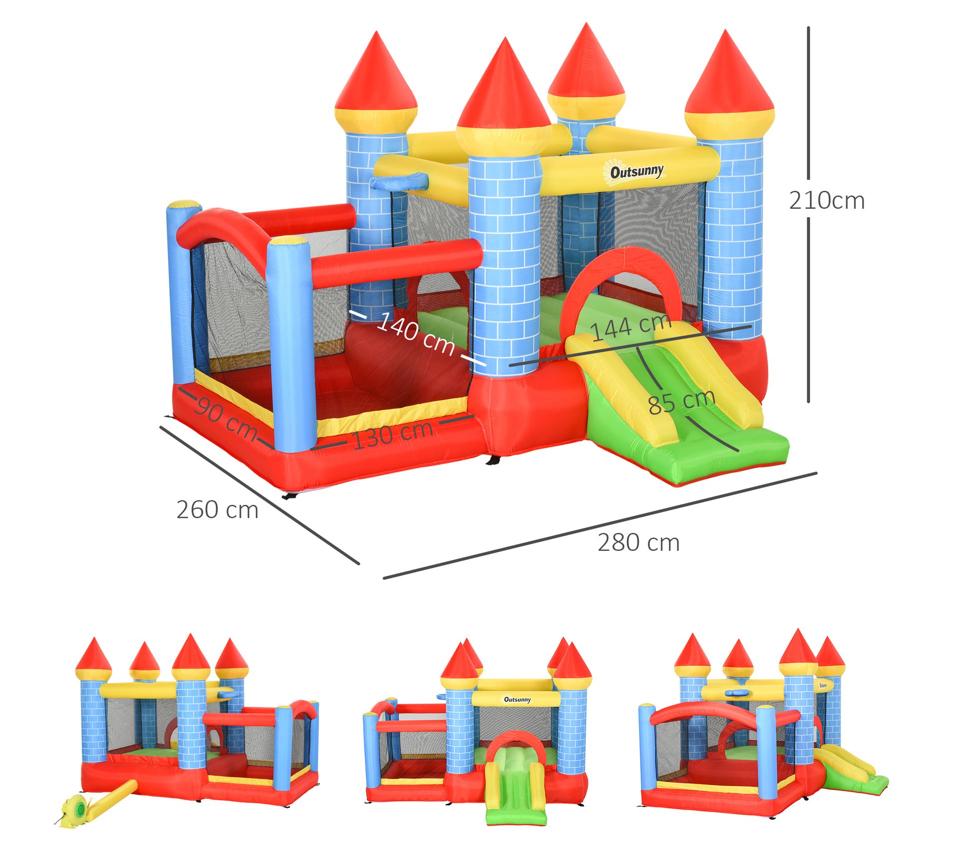 Château Gonflable Enfant - Gonfleur, Sac De Transport - Polyester ...