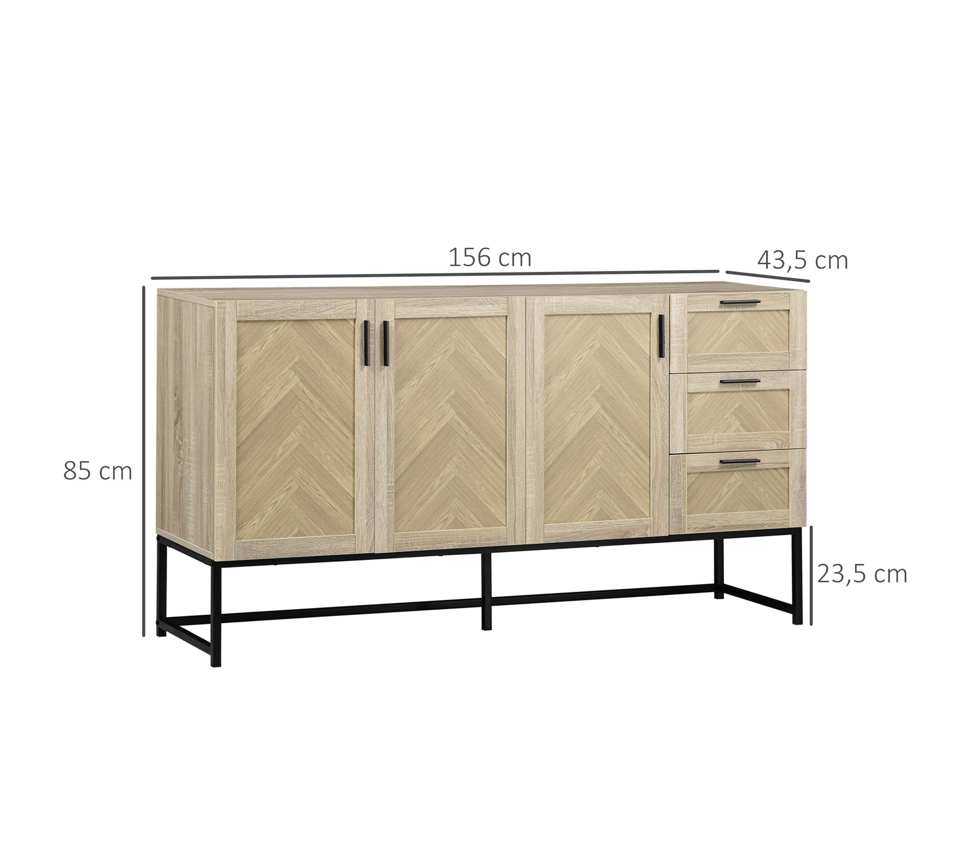 Buffet Meuble De Rangement Motif Chevron - Buffet BUT