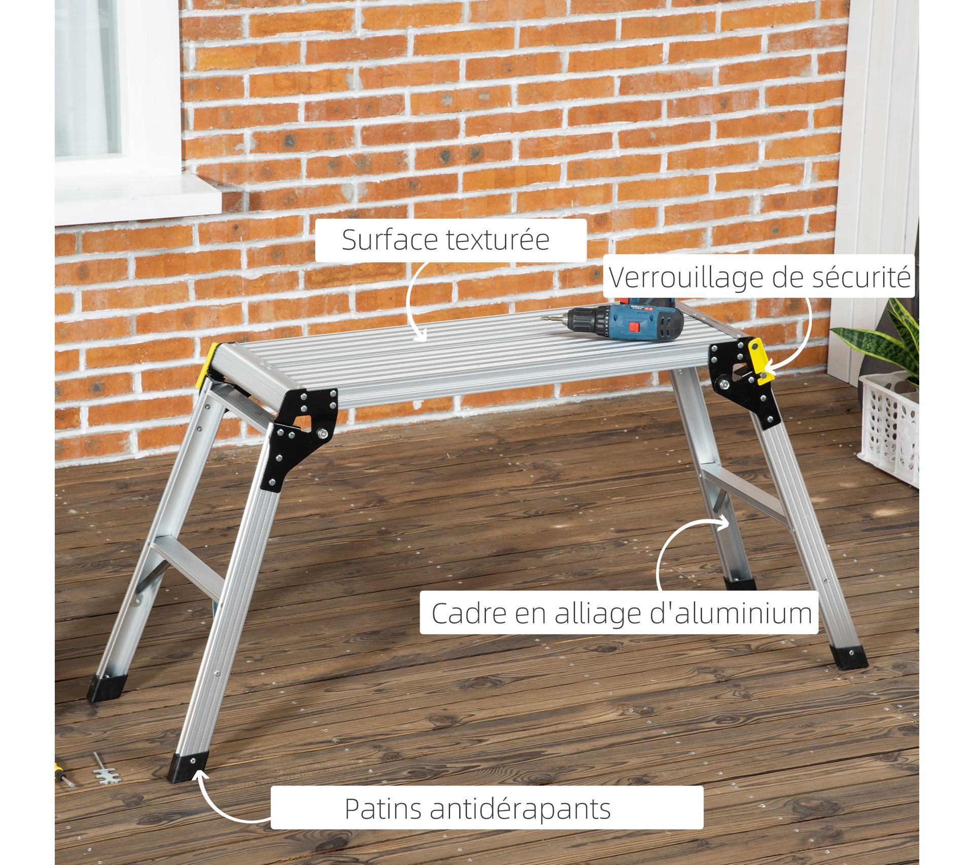 Marchepied Plateforme De Travail Pliable Aluminium - Marche pied BUT