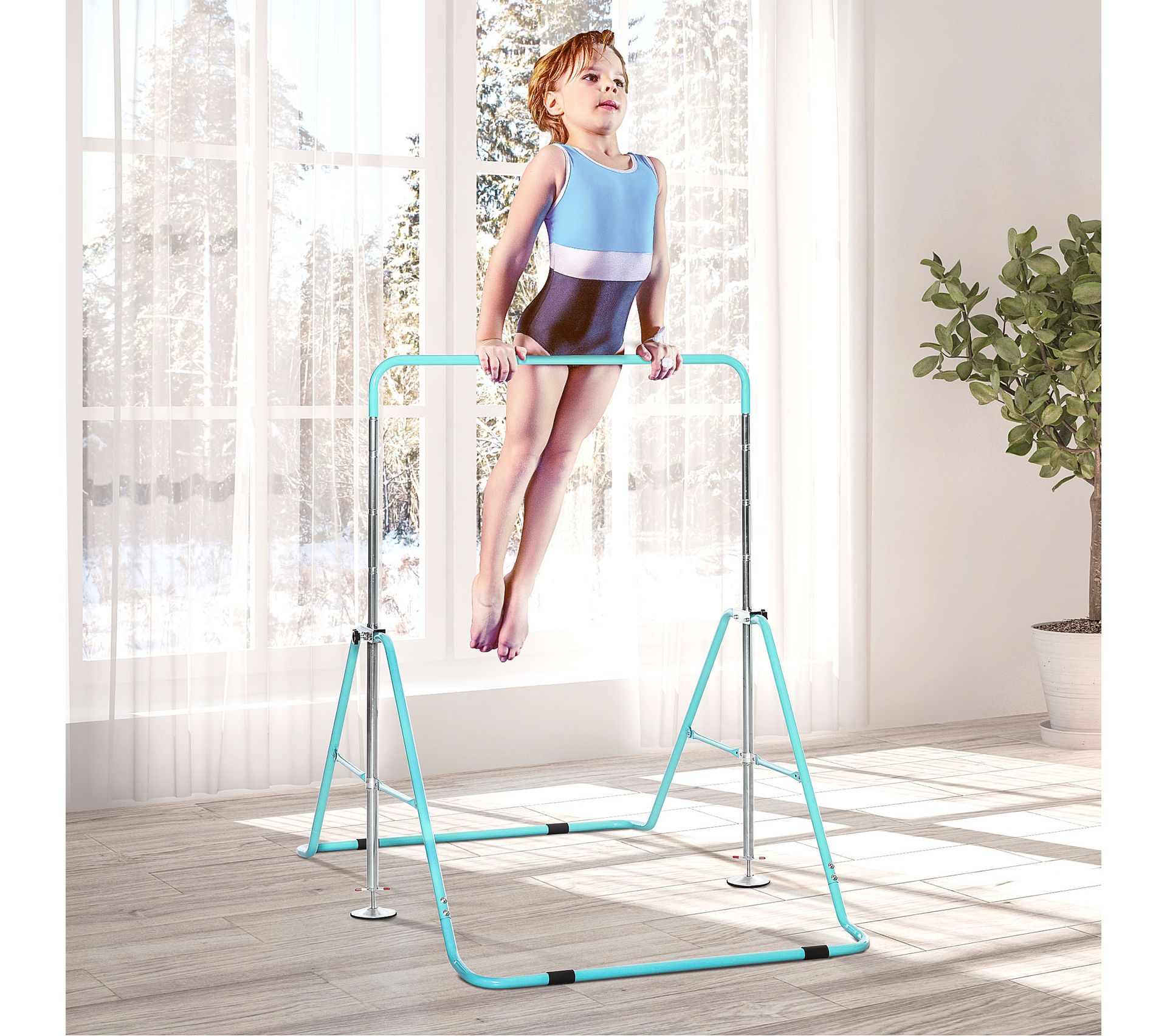 Barre Fixe De Gymnastique Enfant Pliable Hauteur Réglable Acier ...