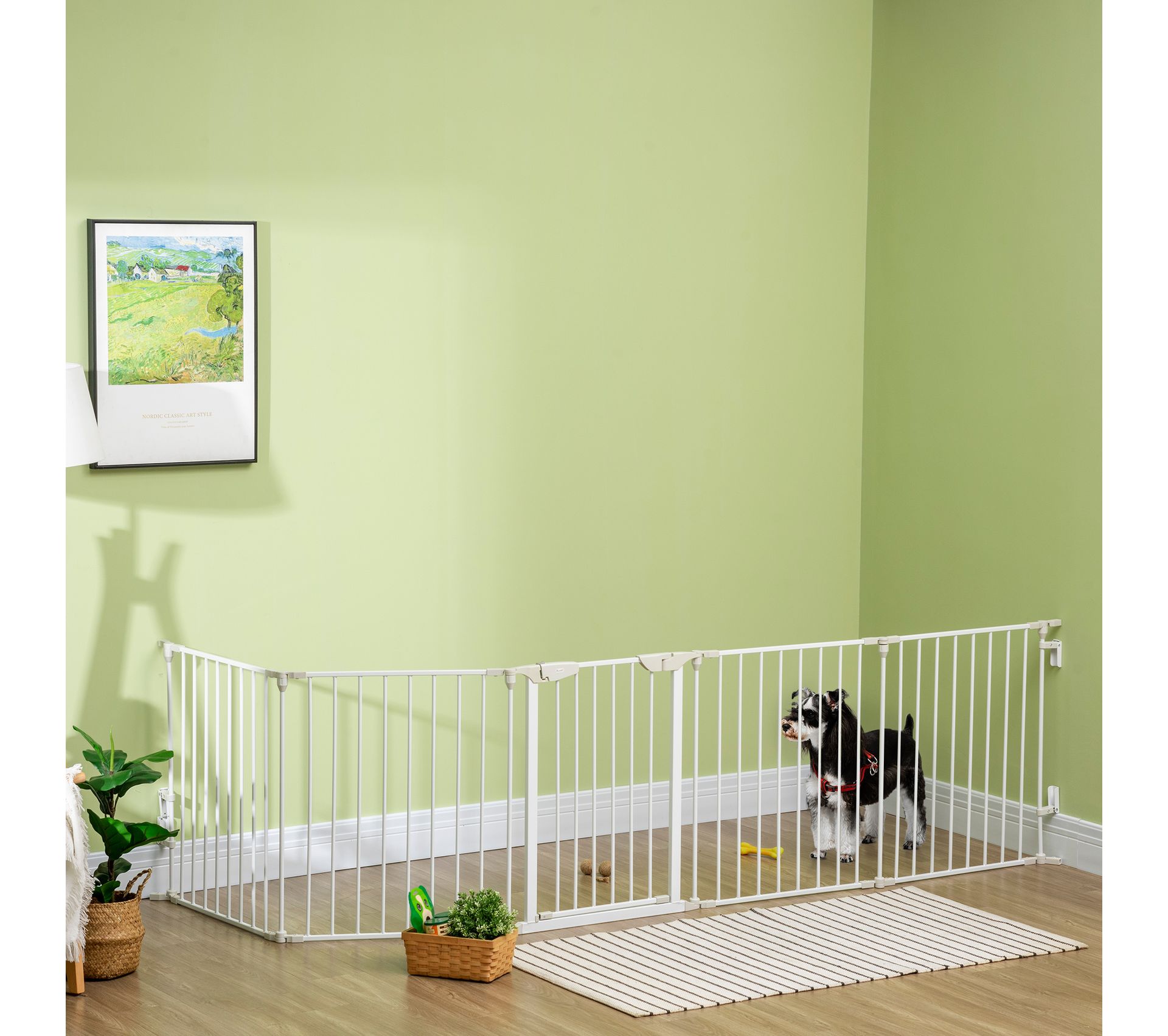 Barrière De Sécurité Parc Enclos Chien Modulable Pliable Avec Porte ...