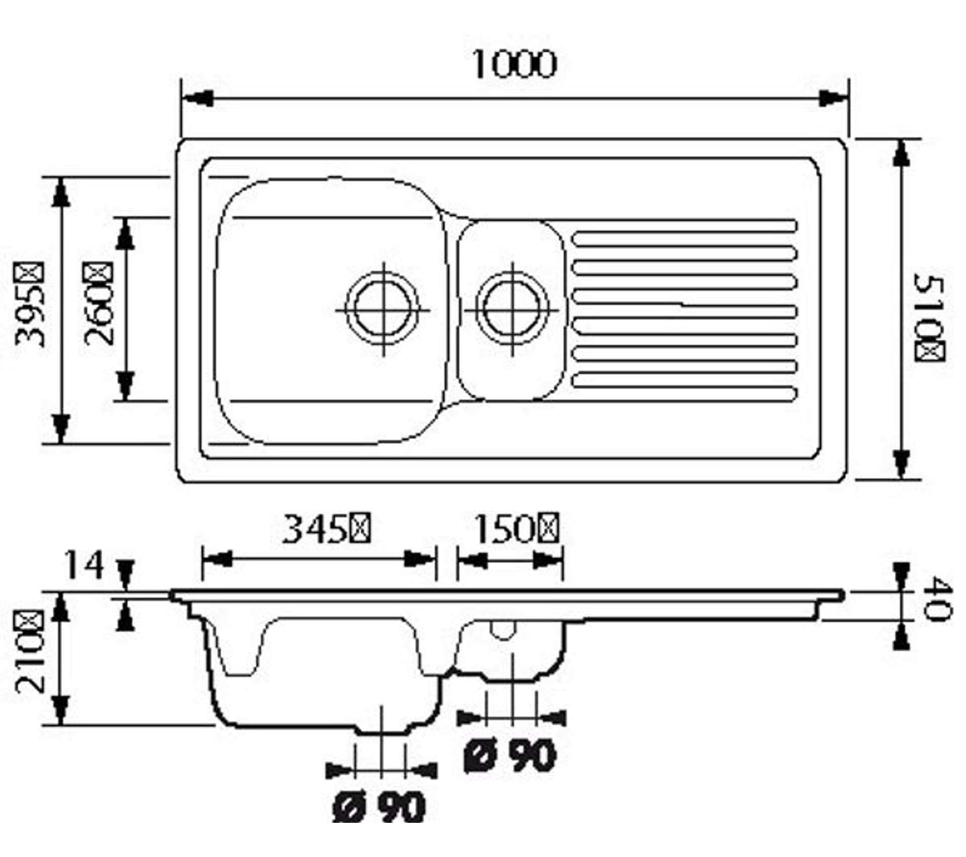Evier Céramique Blanc Villeroy et Boch Targa 1 Bac 1/2 - 1 Égouttoir ...