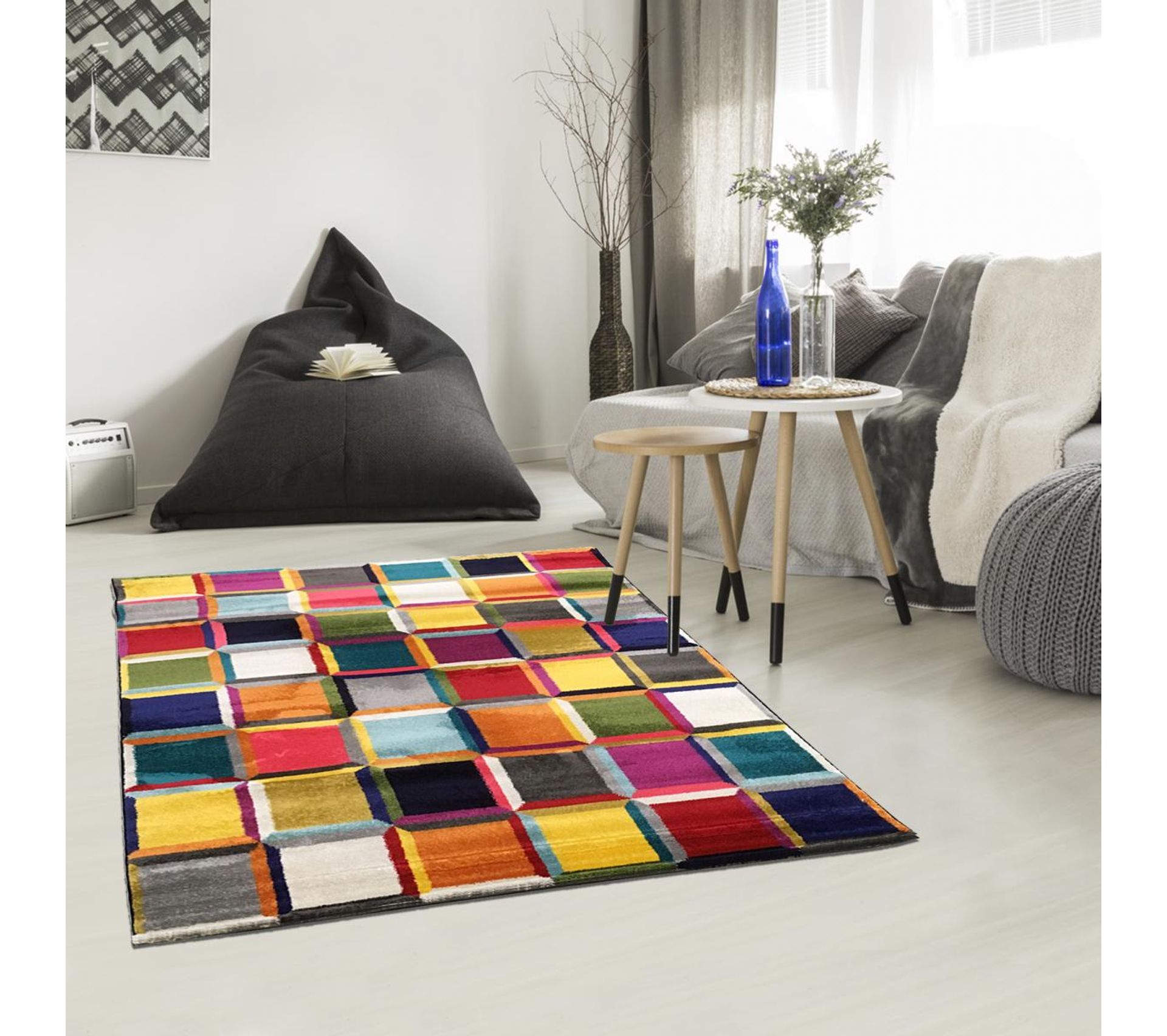 100x100 Carre Tapis Design Et Moderne Carré Boutik Carre 3d ...