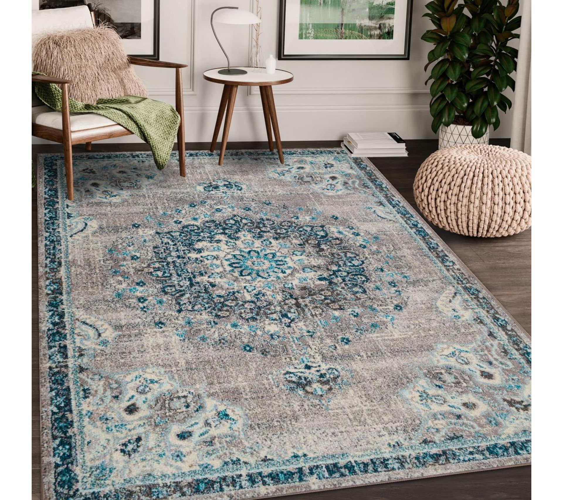 Tapis Orient Style 160x230 Olda Bleu, Bleu Ciel - Tapis salon et ...