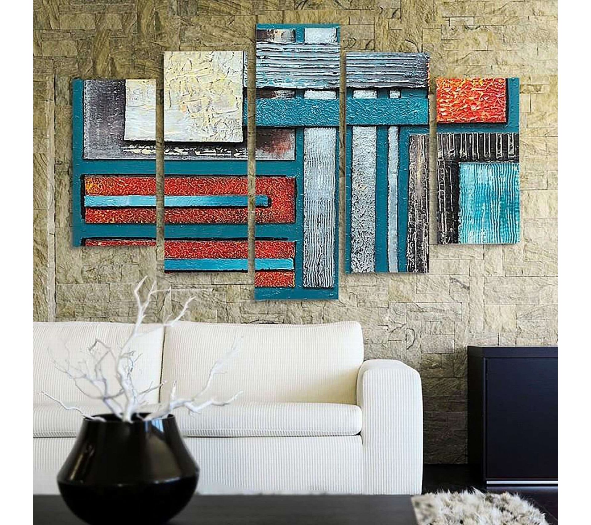 Tableau Toile Intissée Bleu 250x120 cm - Tableau - Toile BUT