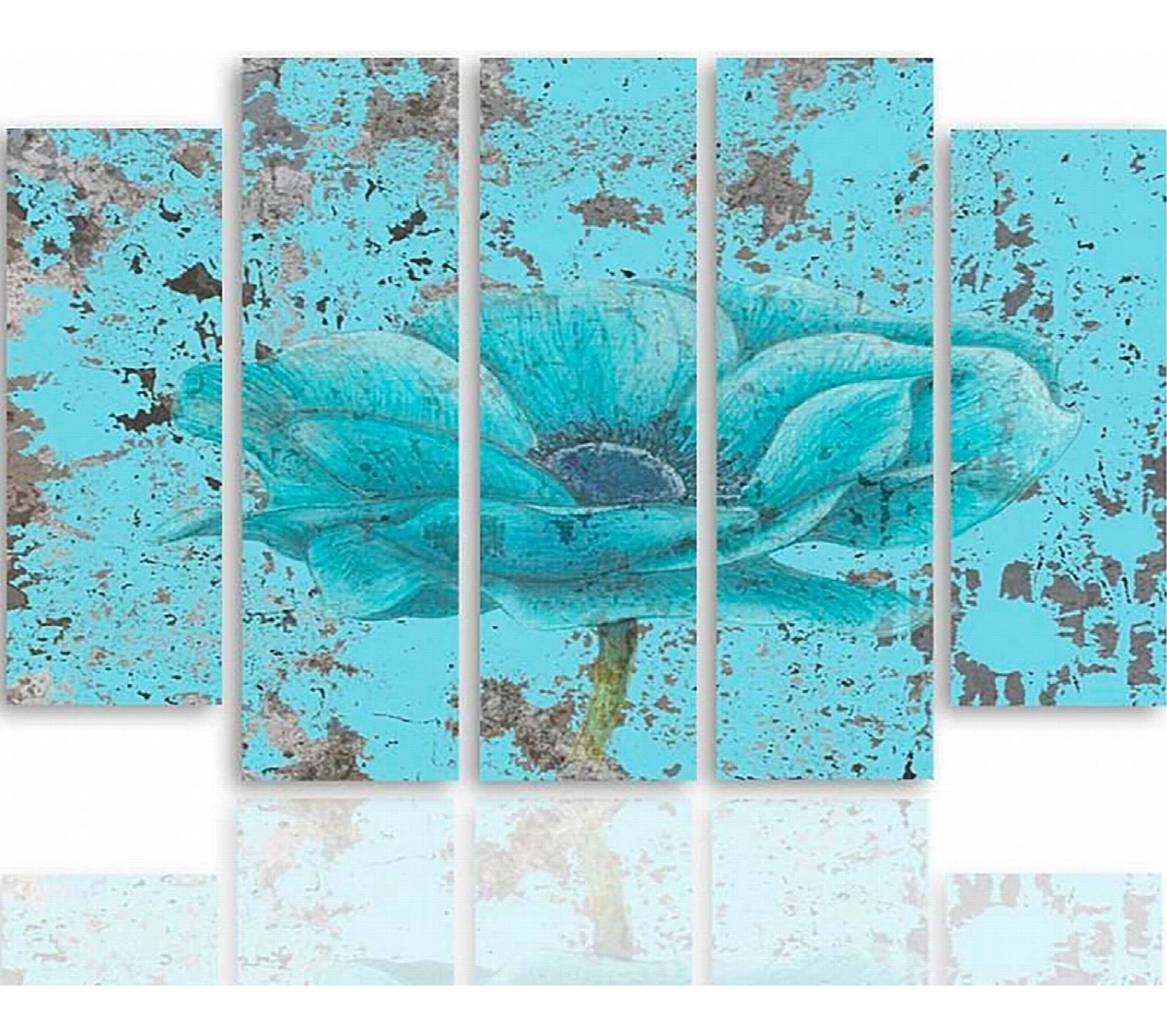 Tableau Fleur Bleue 200 X 100 Cm Bleu - Tableau - Toile BUT